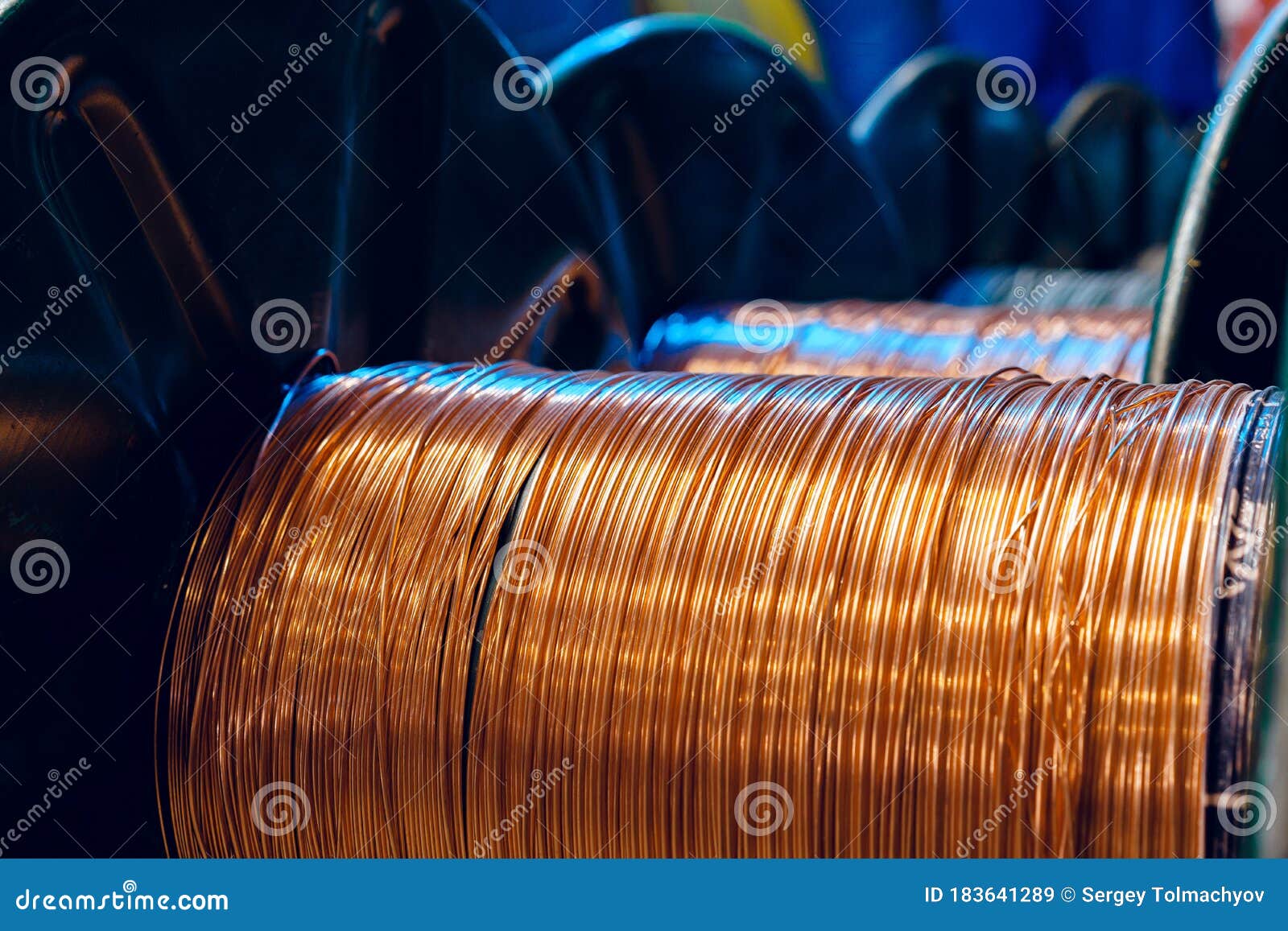 Production of Copper Wire, Cable in Reels at Factory. Cable Factory ...