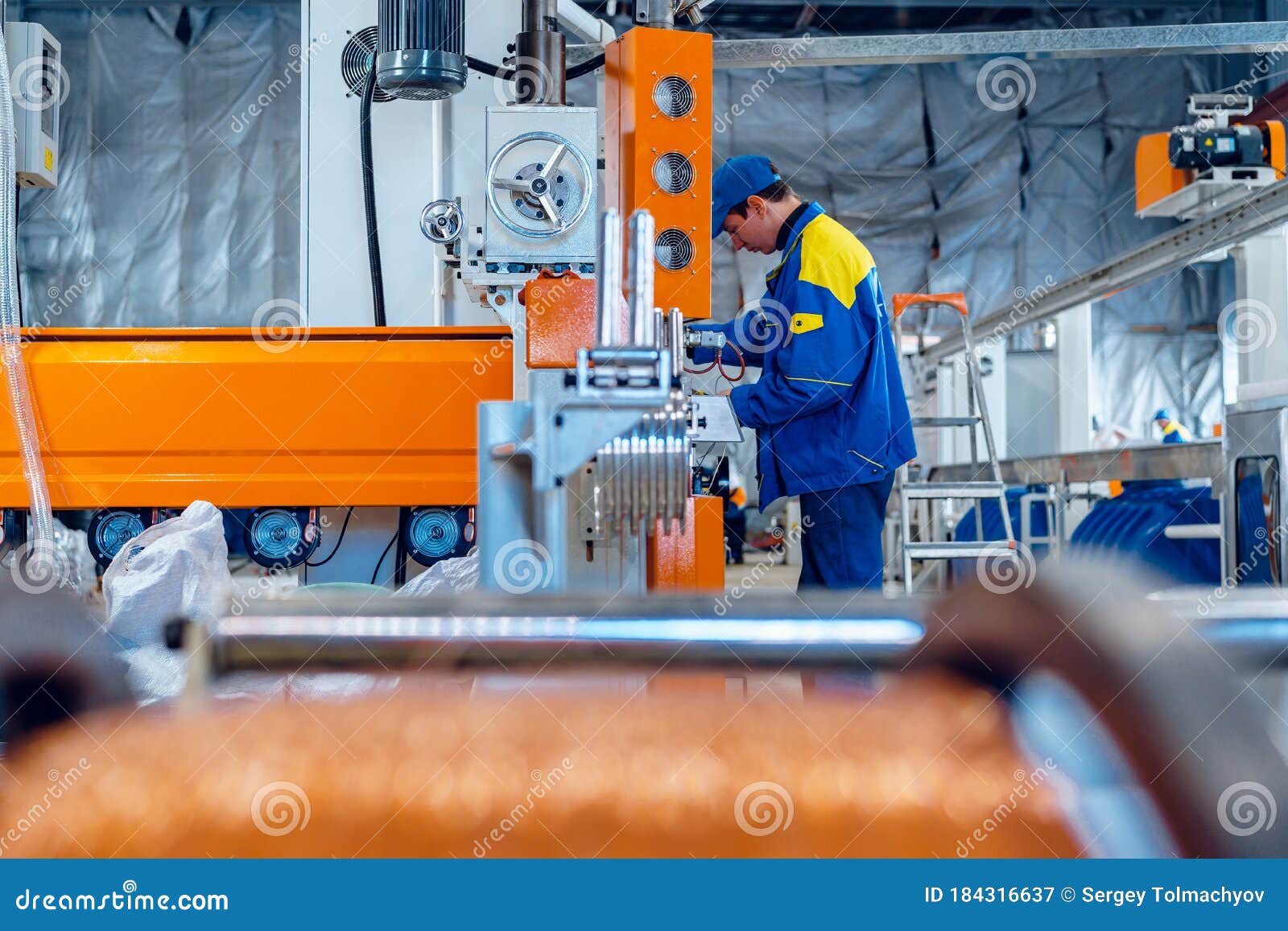 Production of Copper Wire, Cable in Reels at Factory. Cable Factory ...