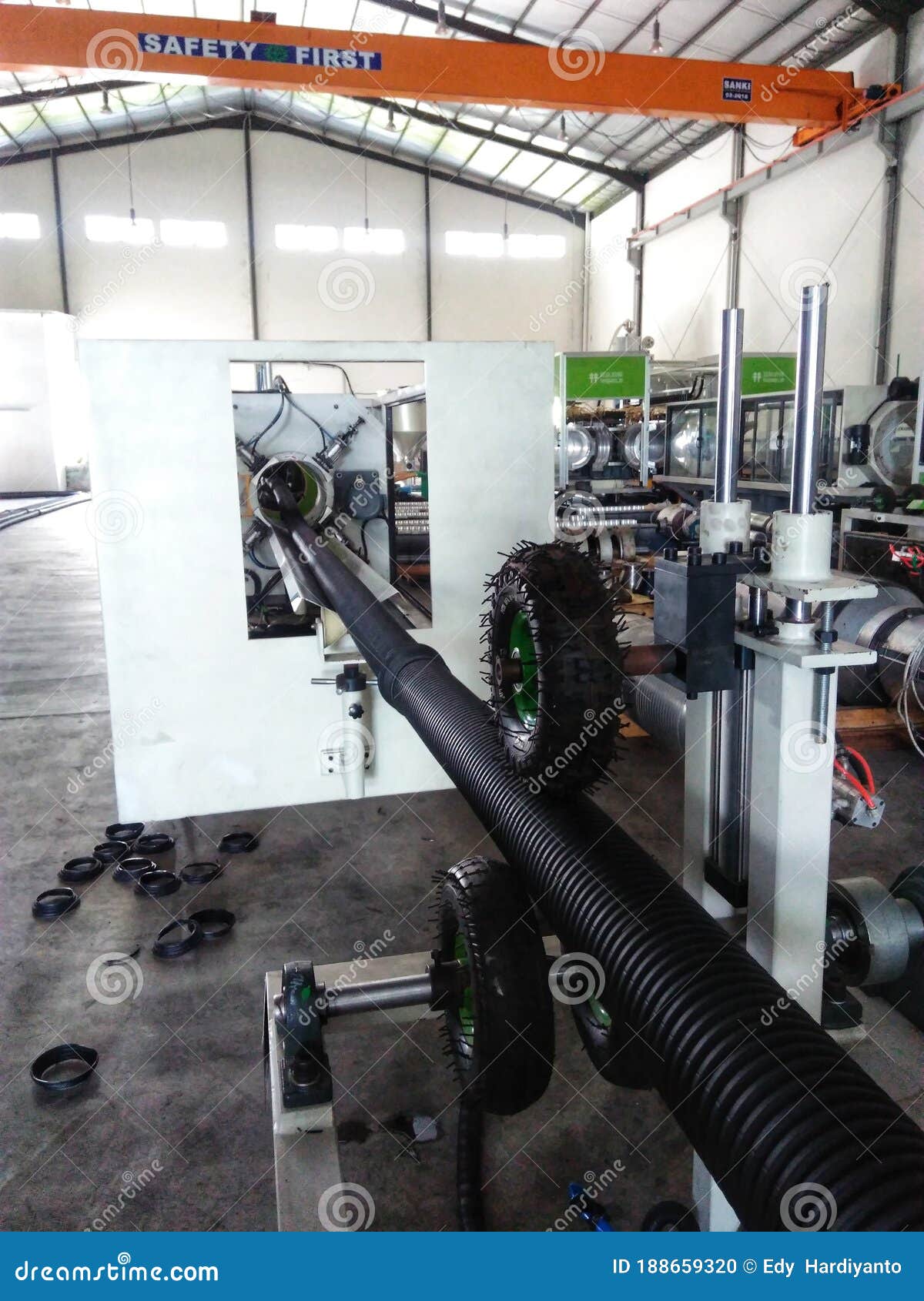 Production of Corrugated Pipe Editorial Image - Image of tubing ...