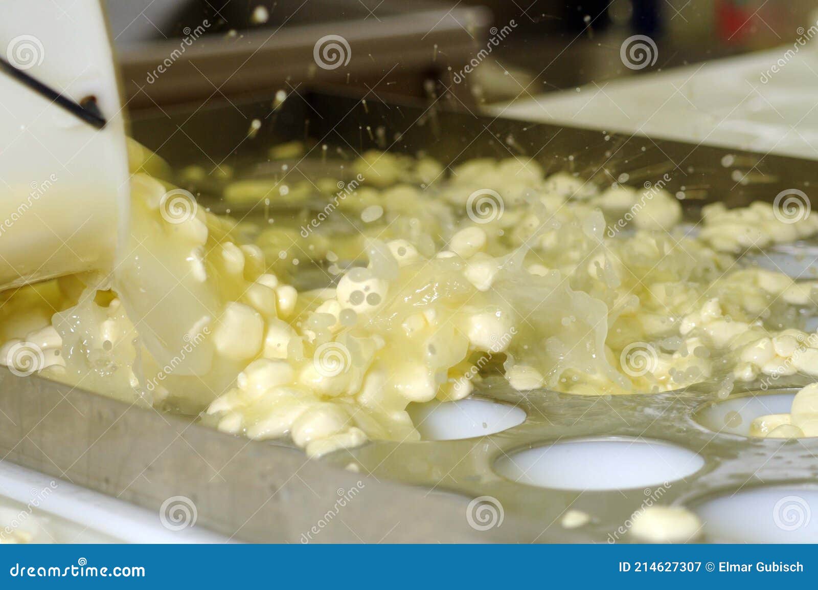 The Production of Cream Cheese Stock Image - Image of maker, cheese ...