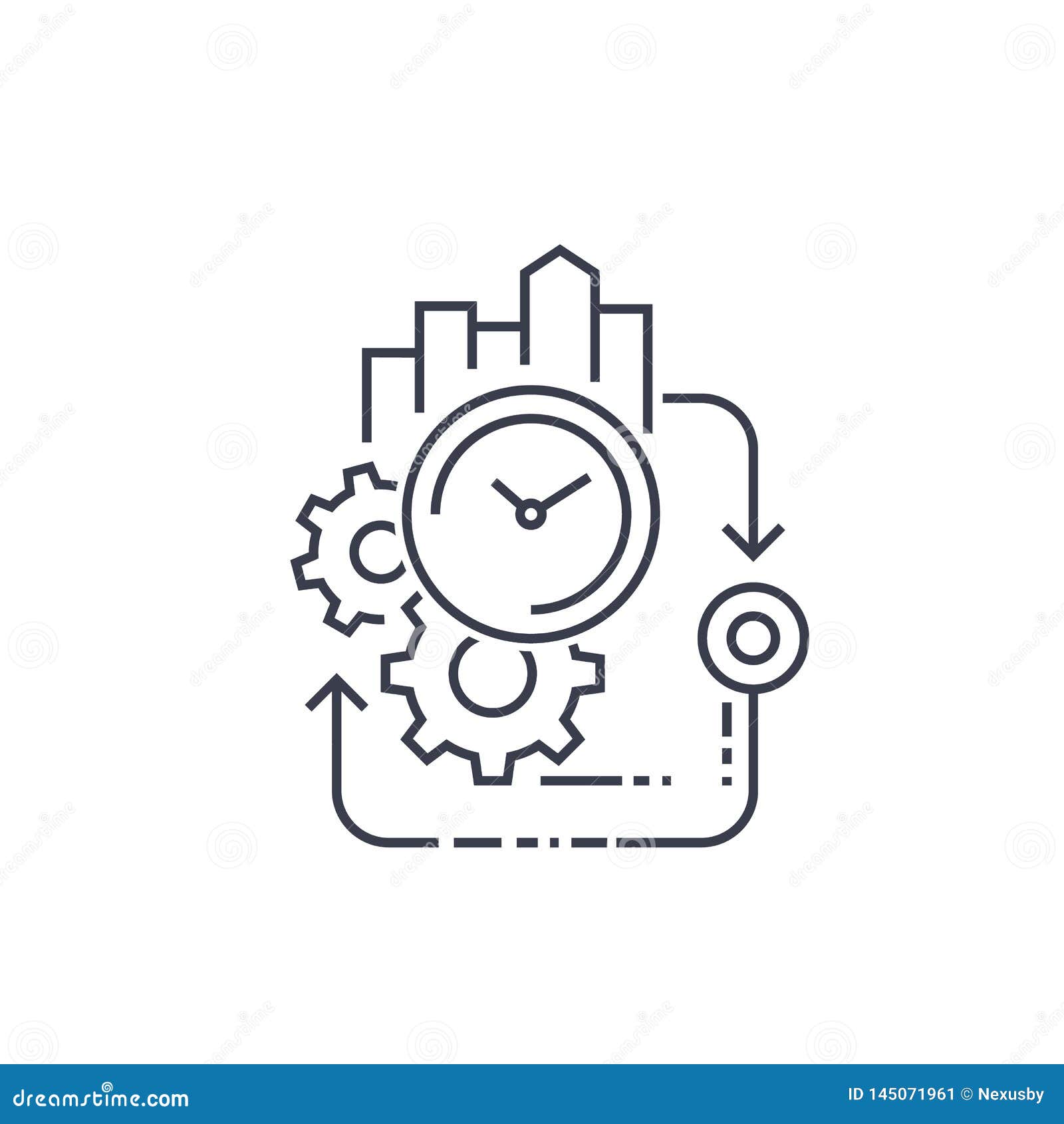 Production Cycle, Efficiency Line Icon Stock Vector - Illustration of ...