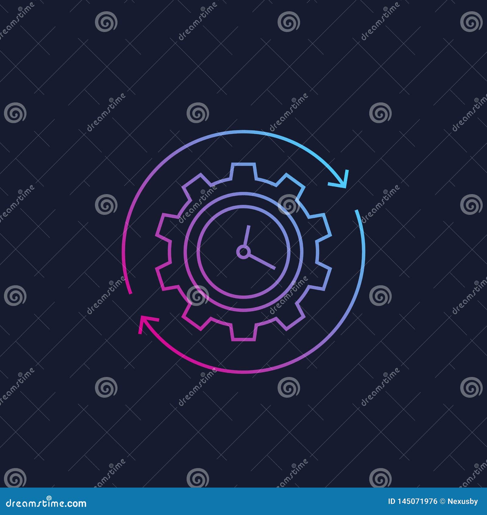 Production Cycle Icon, Linear Style Stock Vector - Illustration of ...