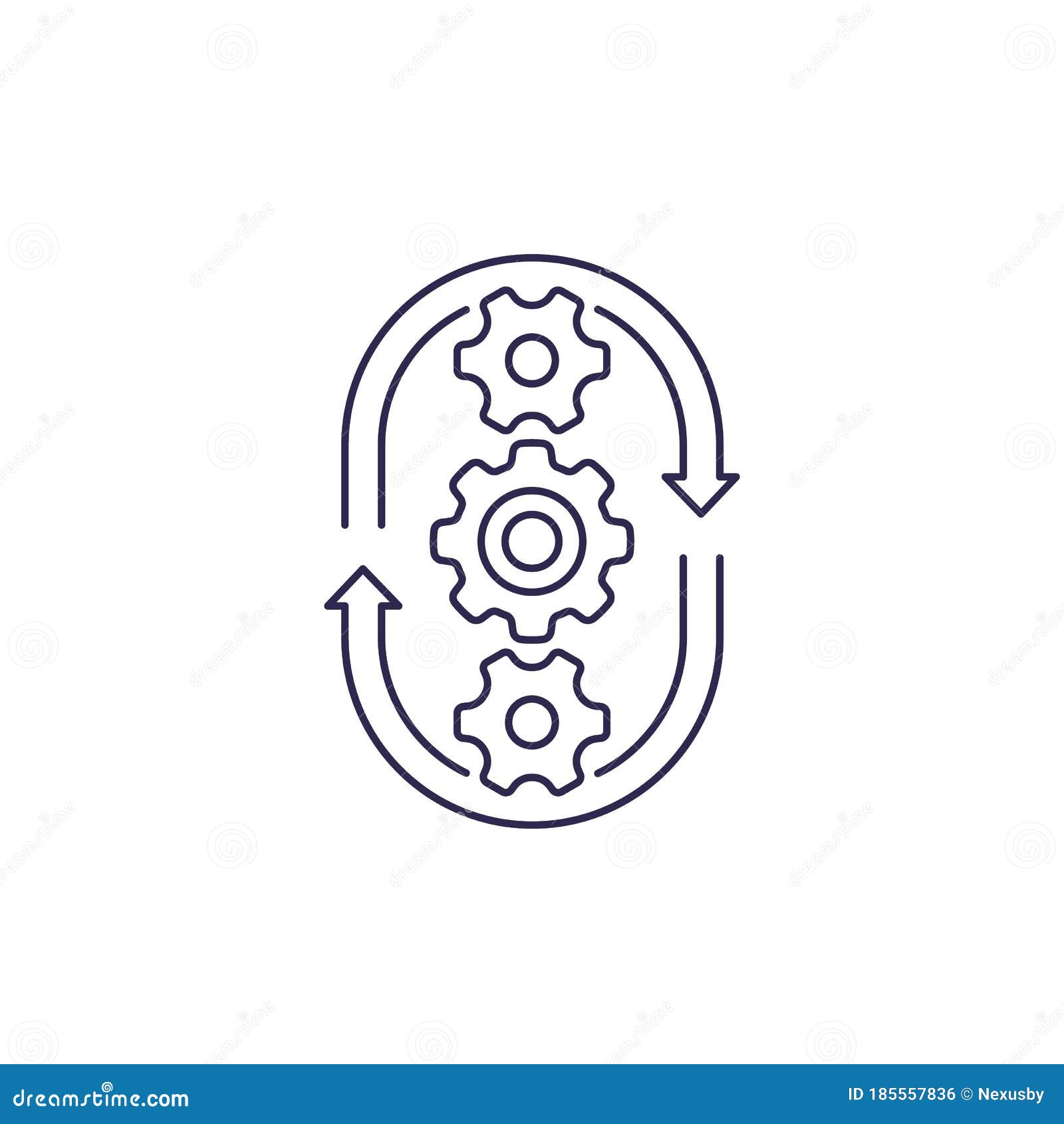 Production Cycle, Process Vector Line Icon Stock Illustration ...