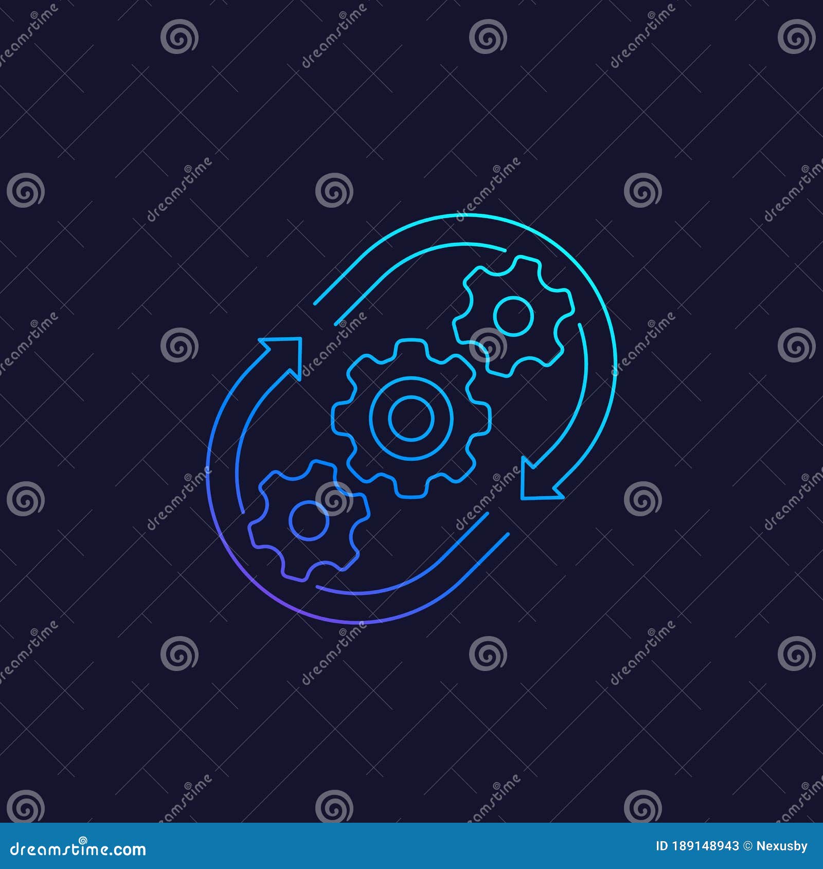 Production Cycle, Process Vector Linear Icon Stock Illustration ...