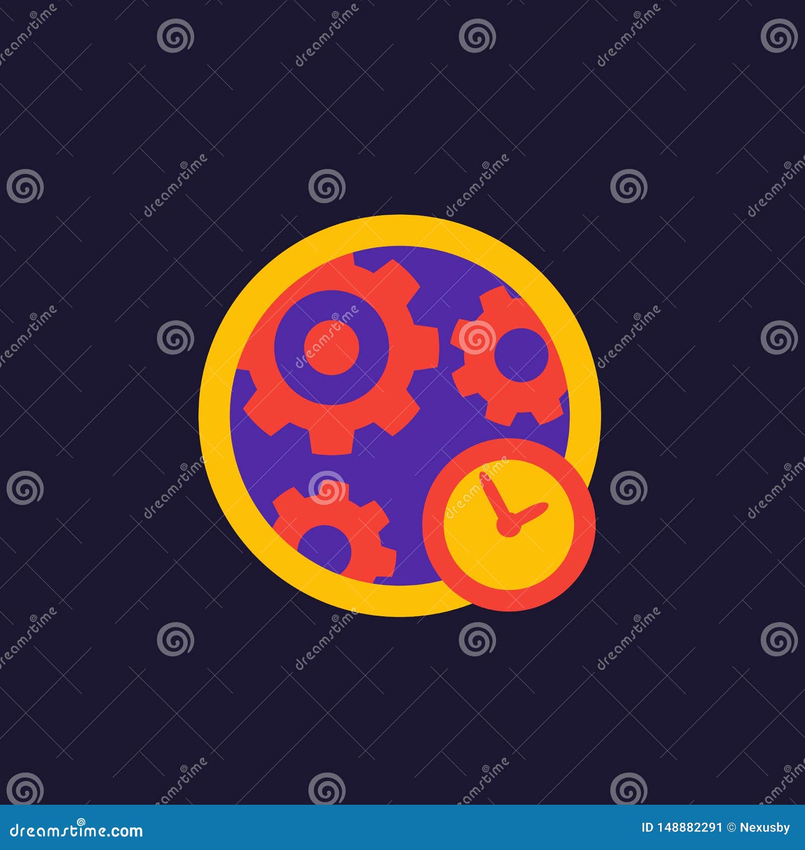 Production Cycle and Time, Vector Stock Vector - Illustration of symbol ...