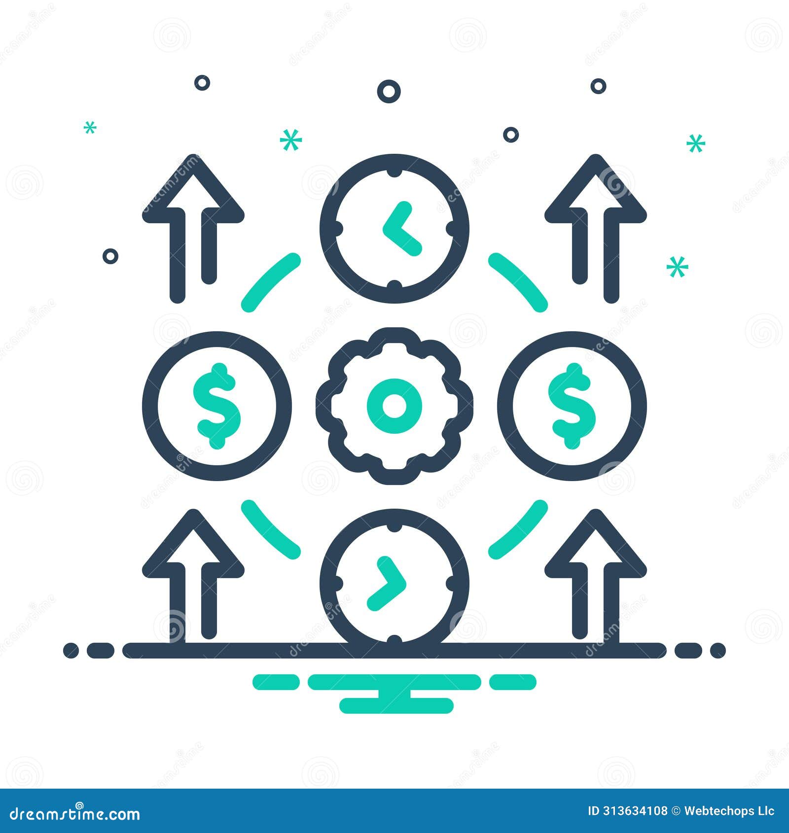 Mix Icon for Production Efficiency, Production and Financial Stock ...