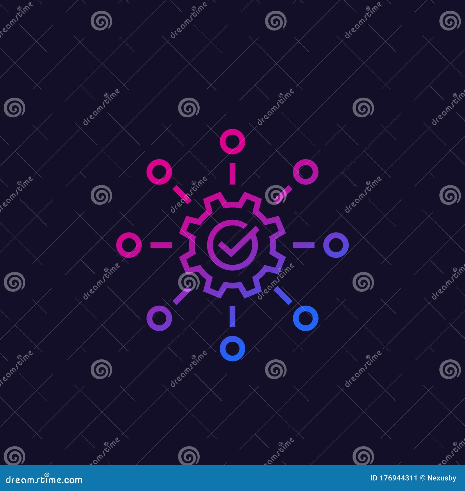 Production and Efficiency, Linear Icon Stock Vector - Illustration of ...