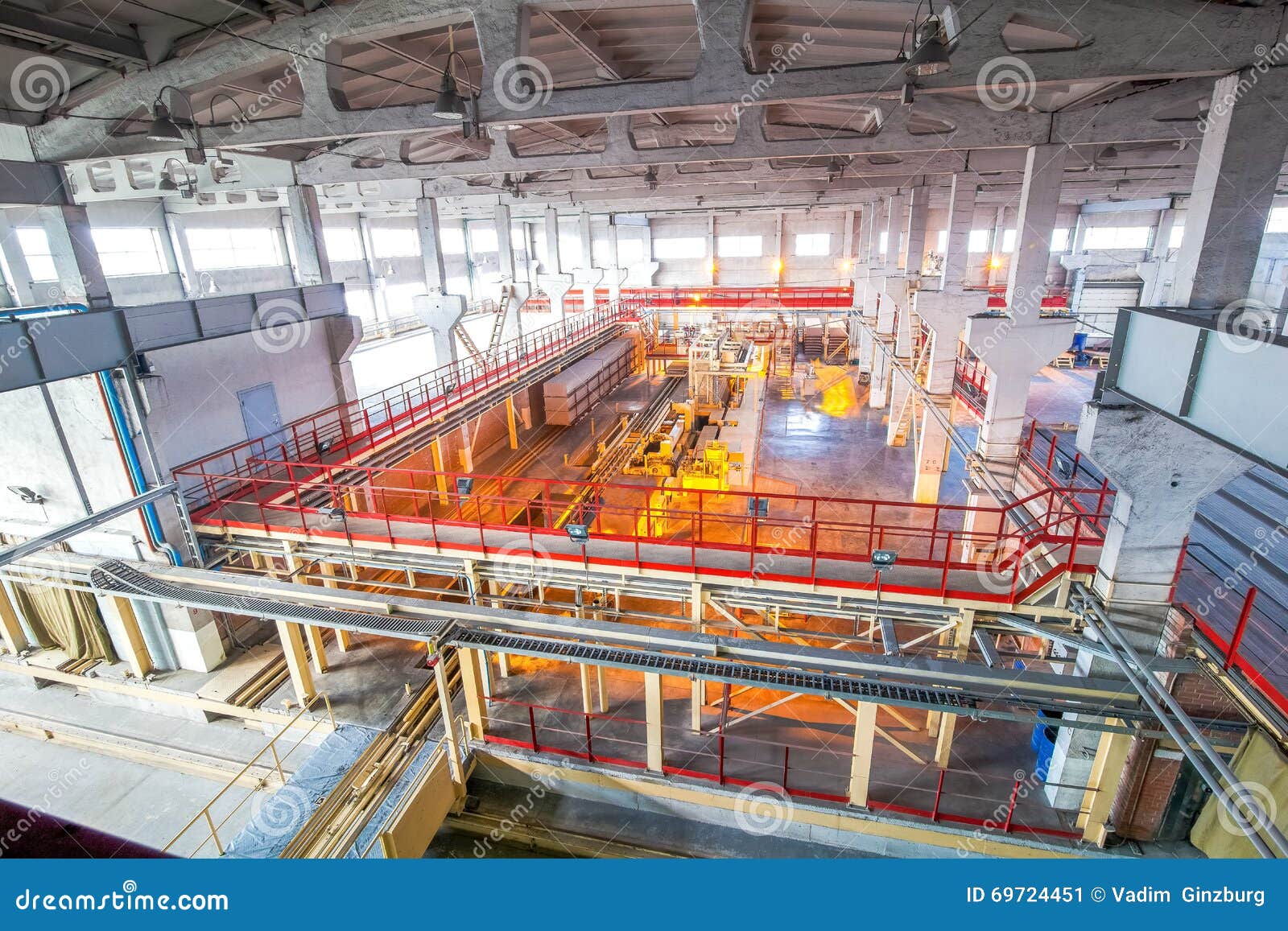 Production Facilities at Factory Producing Blocks View from Above Stock ...