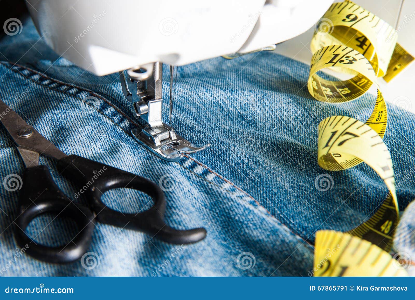 Production of Garment with a Sewing Machine. Stock Image - Image of ...