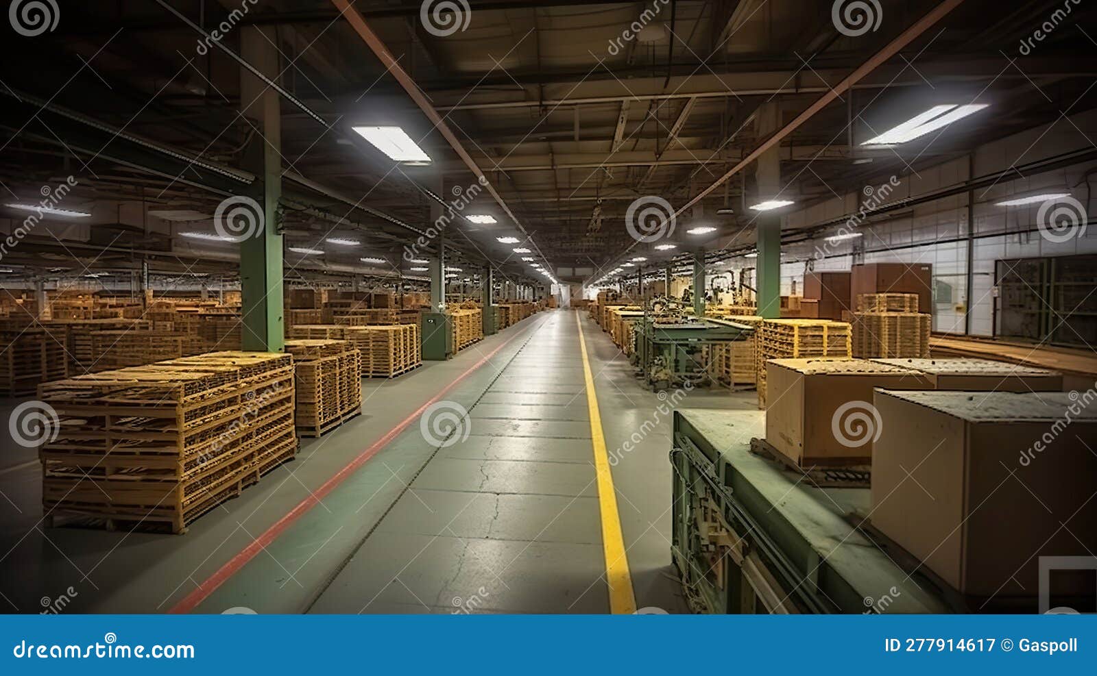 Production Hall With Large Yellow Presses For Stamping Automobile Body ...
