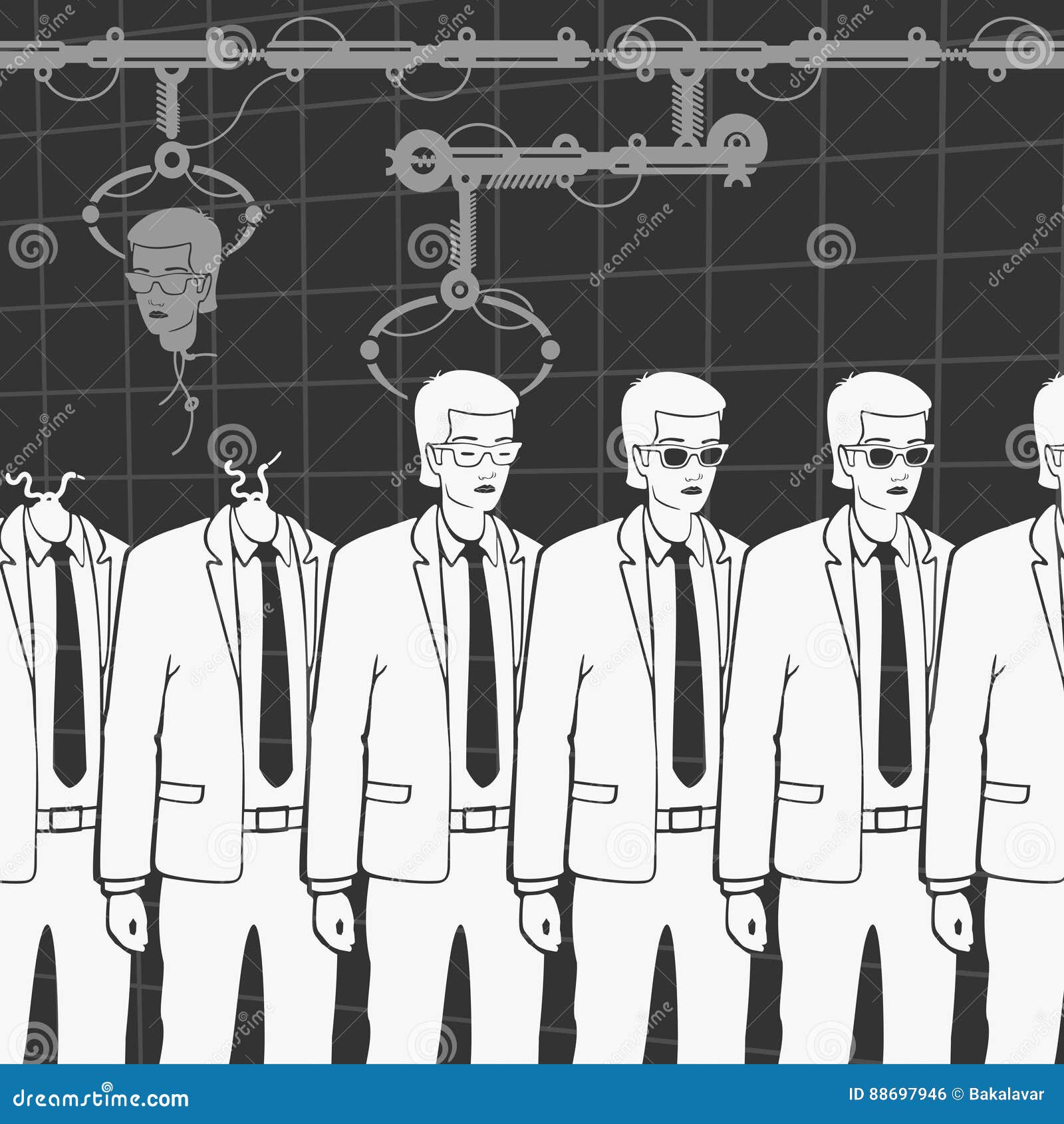 Human Clones And Futuristic Interior Architecture Stock Photography ...