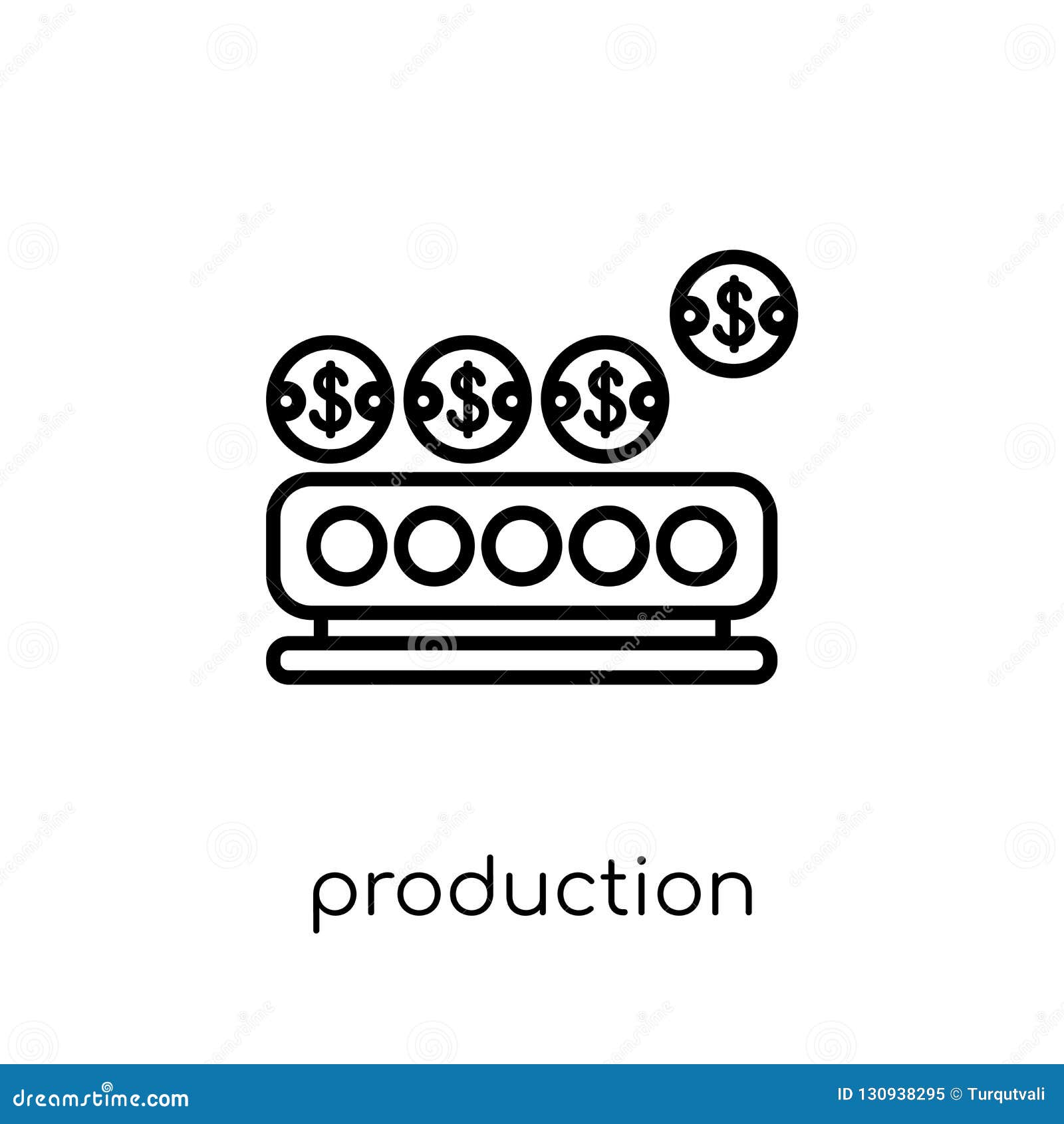 Production Icon. Trendy Modern Flat Linear Vector Production Icon on ...