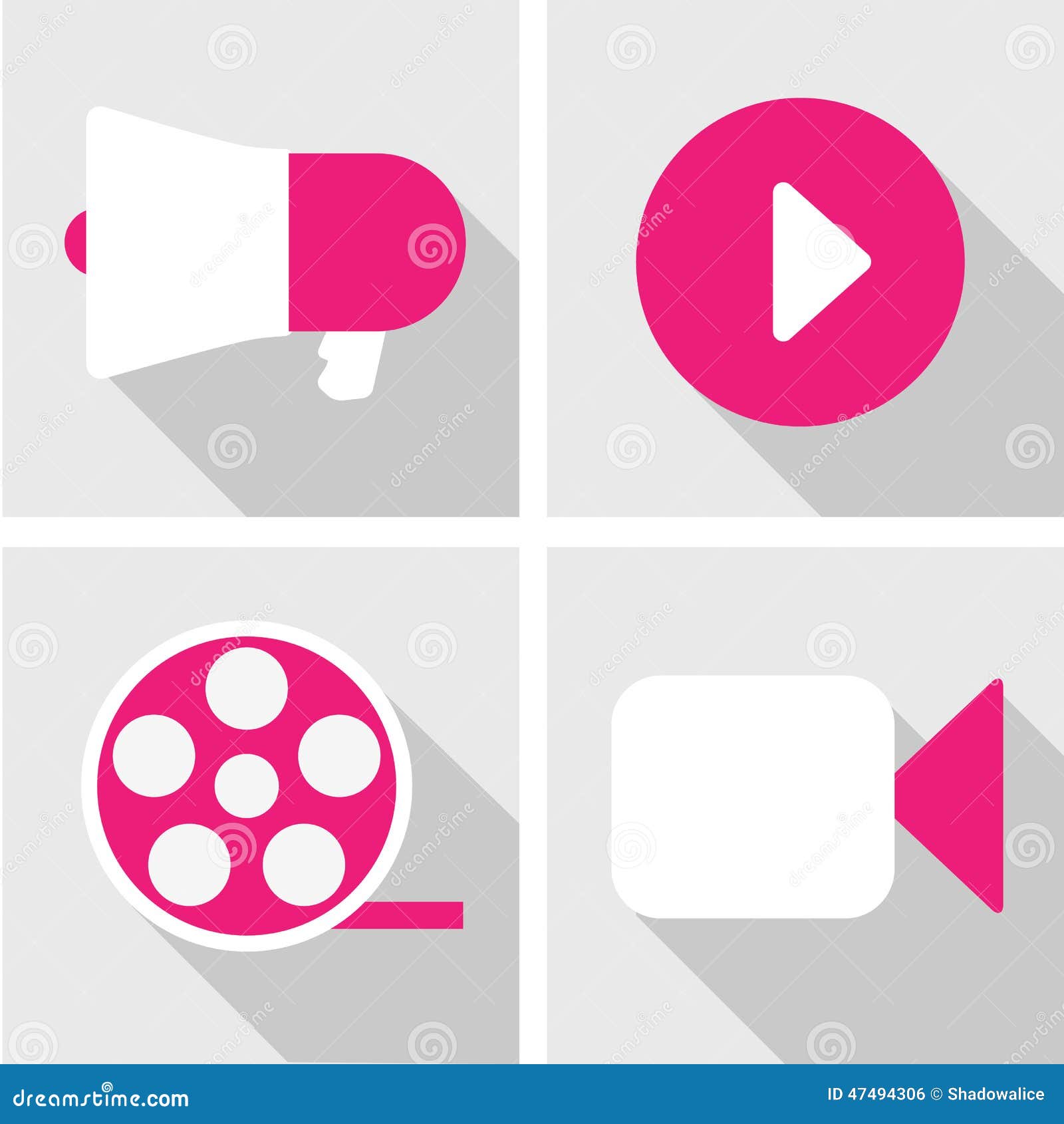 Production icons set stock vector. Illustration of media - 47494306