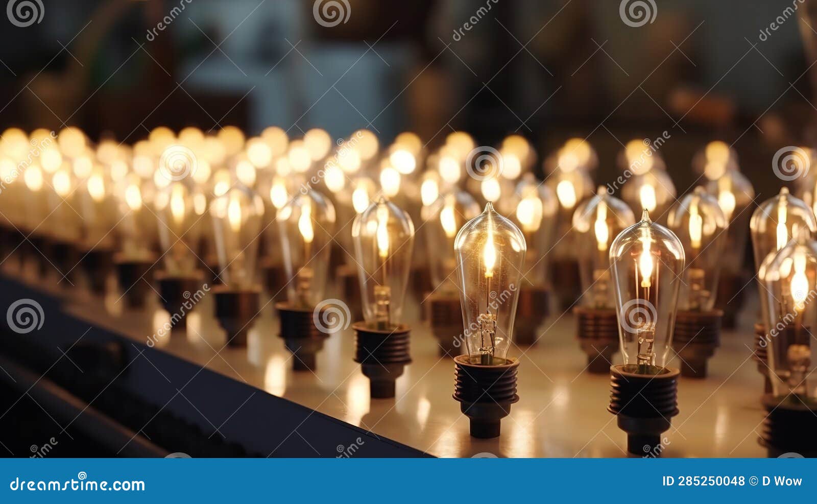 Production of Light Bulbs in Large Quantities in a Factory. Stock Photo ...