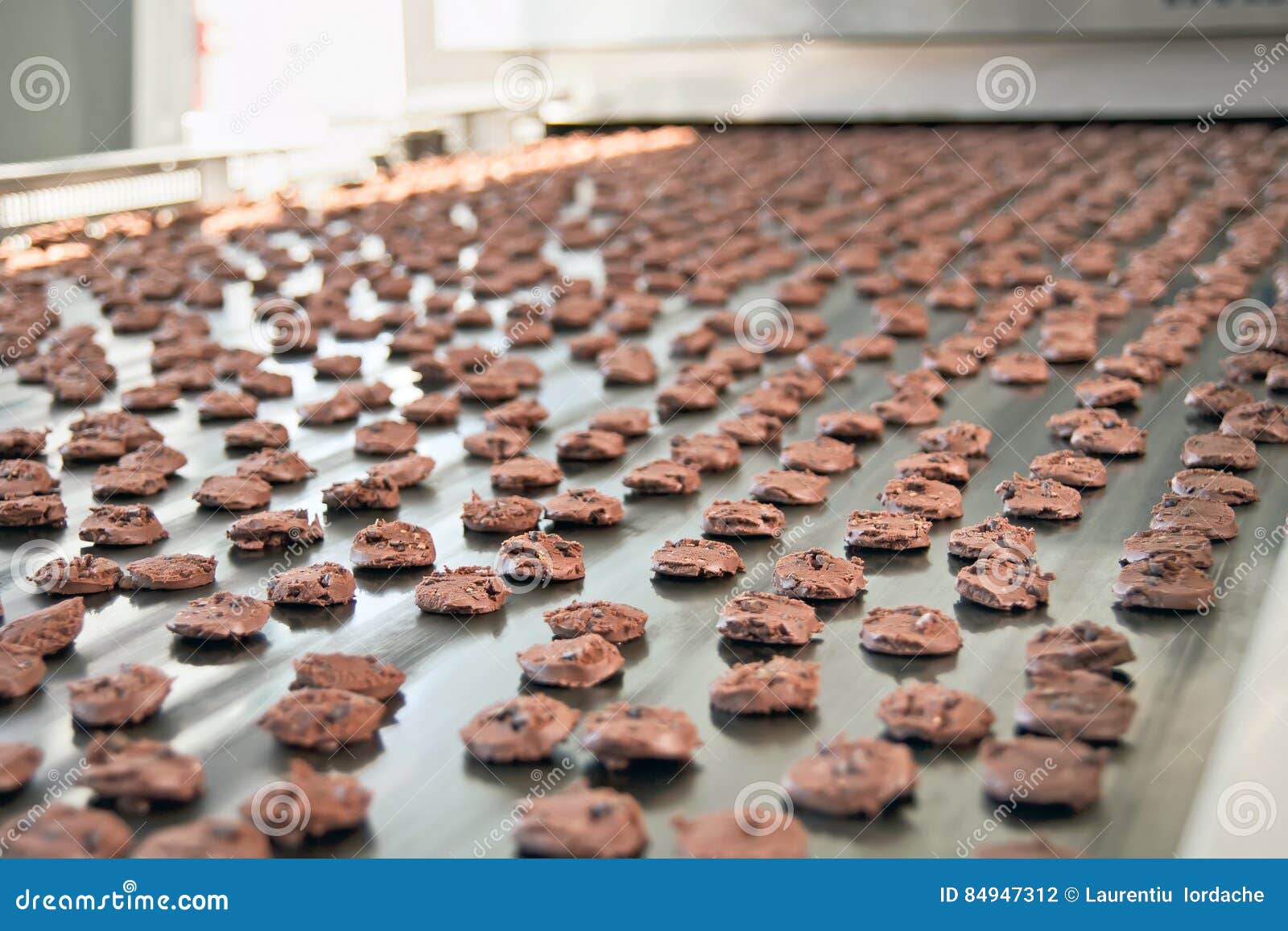 Production Line of Baking Cookies Stock Photo - Image of bakery ...