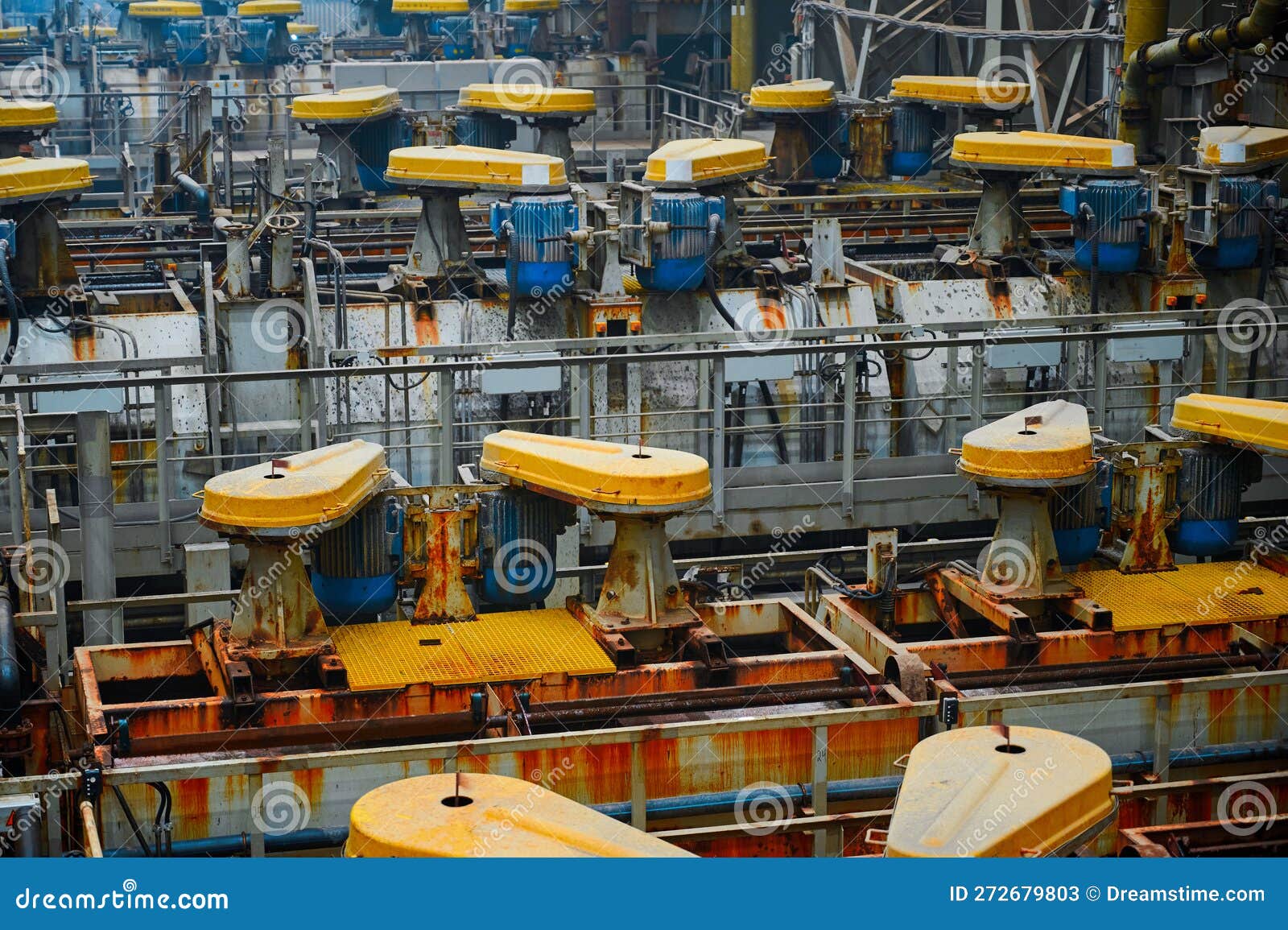 Production Line with Baths of Floatation Machine at Factory Stock Image ...