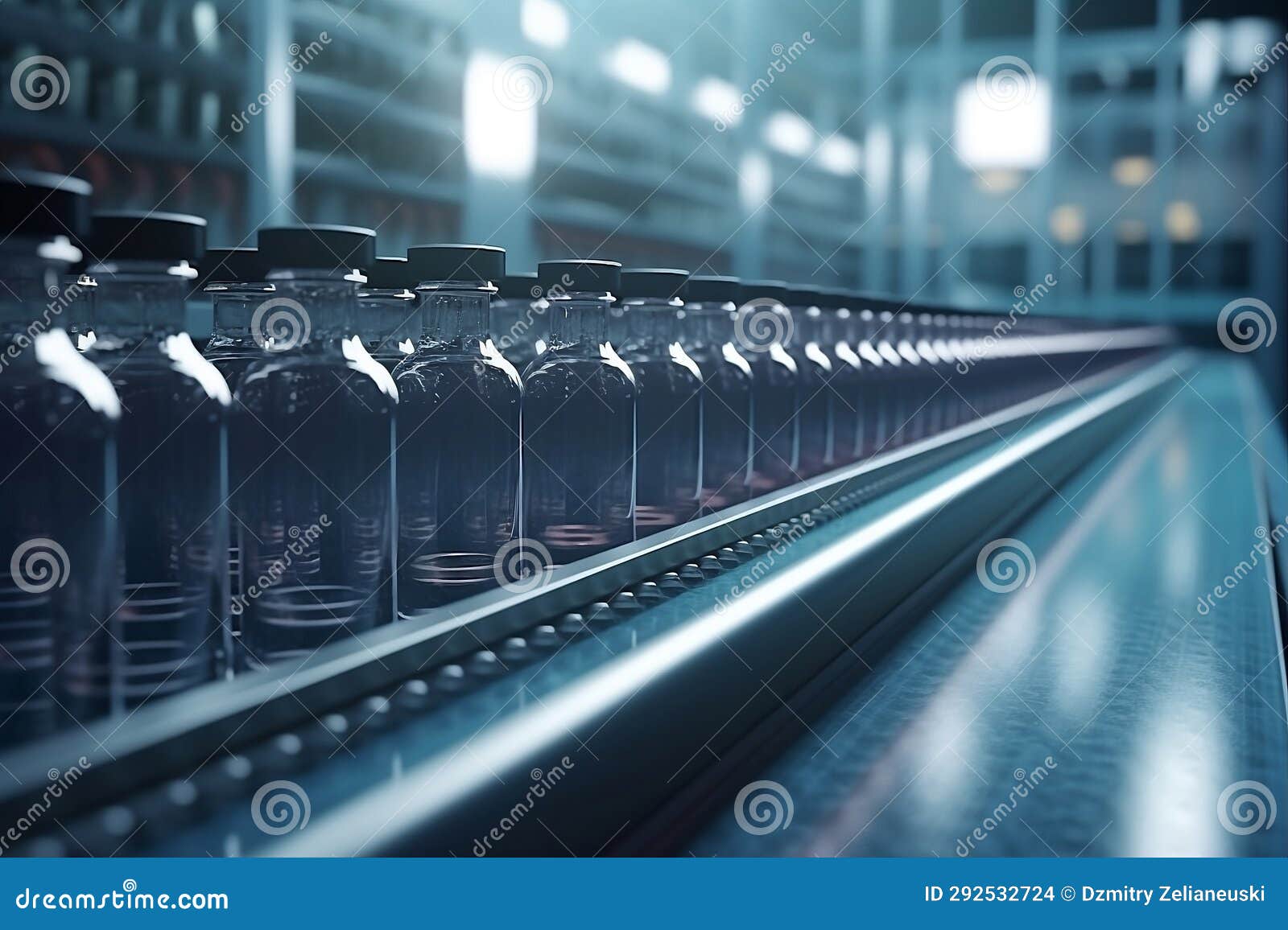 Production Line with Bottles. Generative AI. Stock Photo - Image of ...