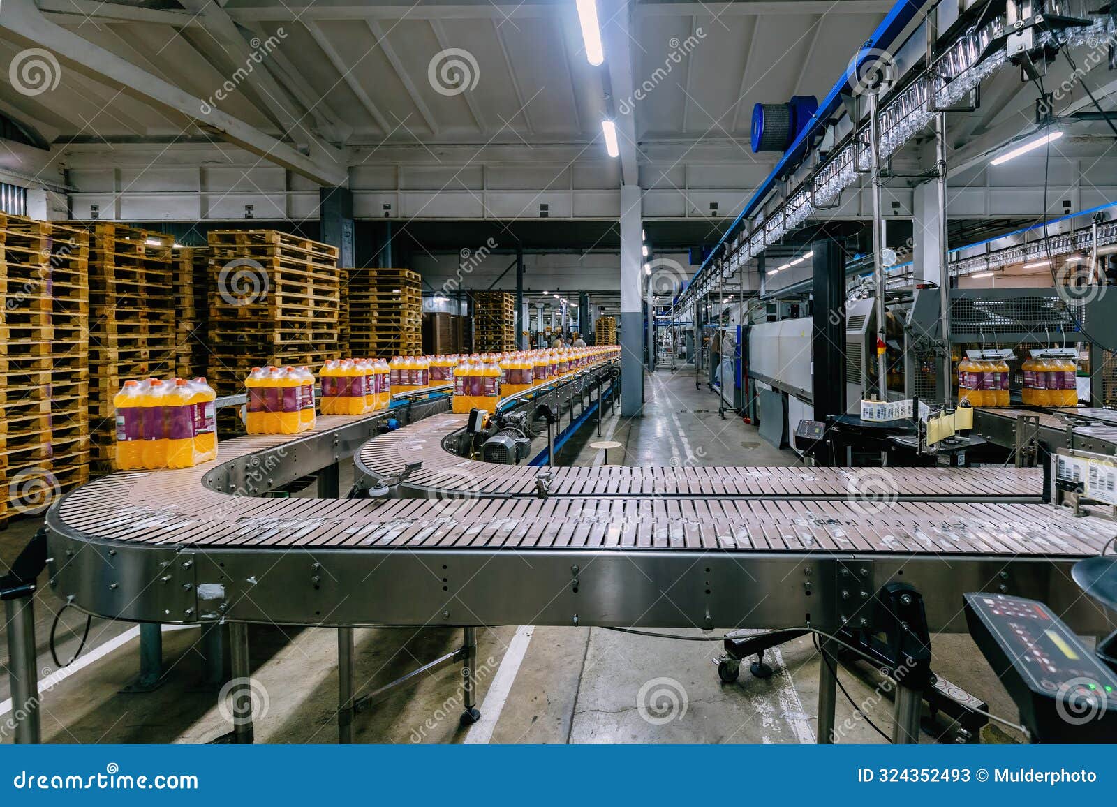 Production Line of Bottling of Beverage into Plastic Bottles and ...