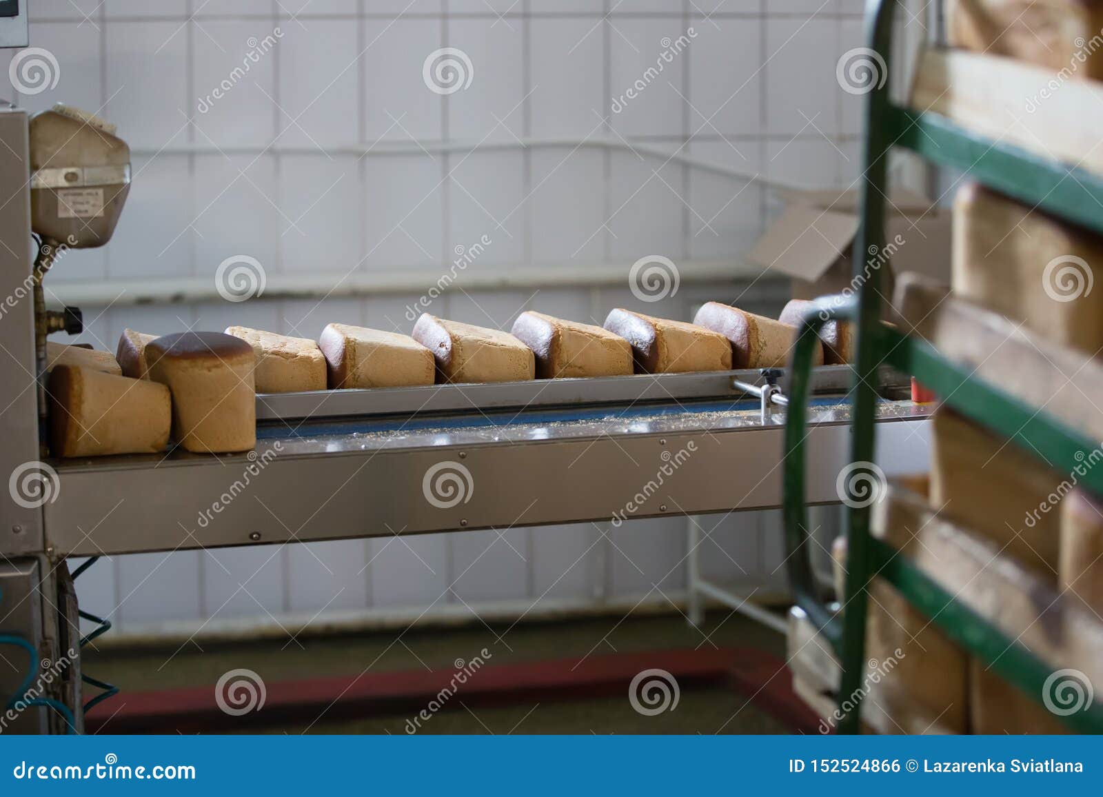 Robotic bread making line. stock photo. Image of crust - 152524866