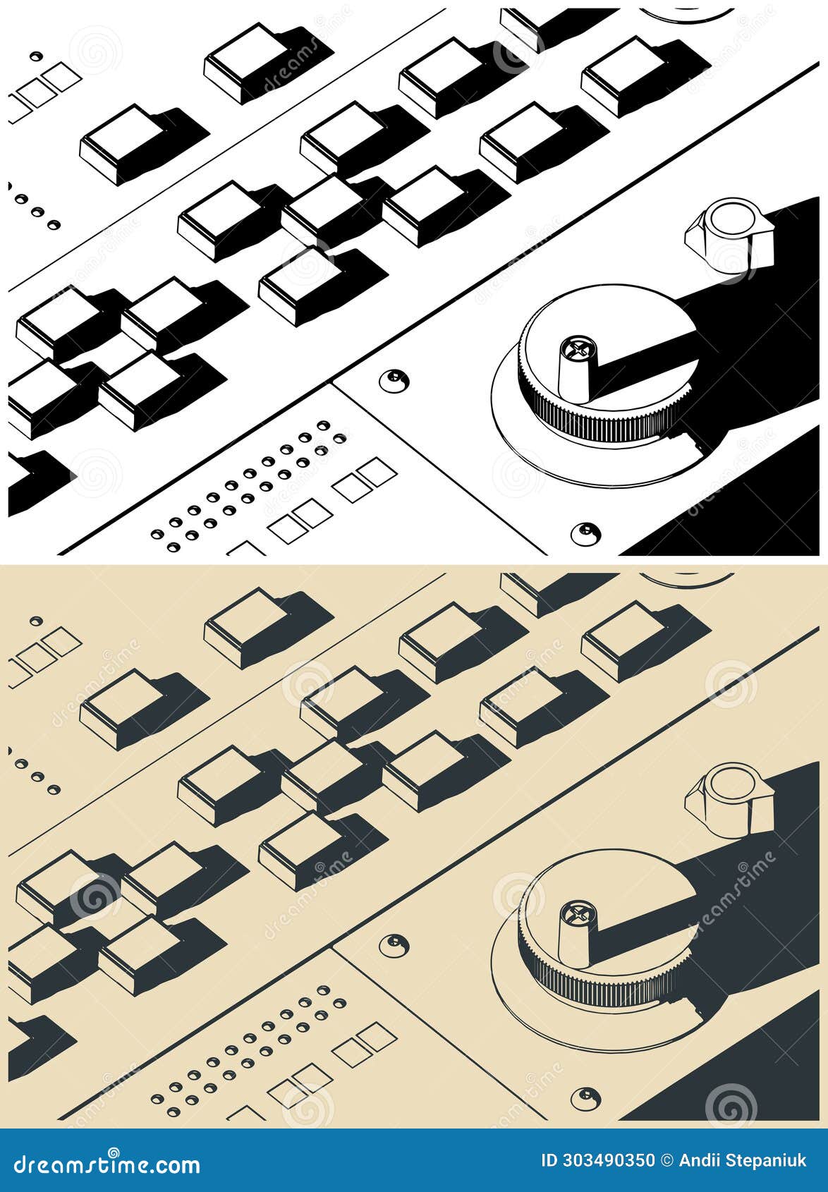 Production Line Control Panel Close Up Stock Illustration ...