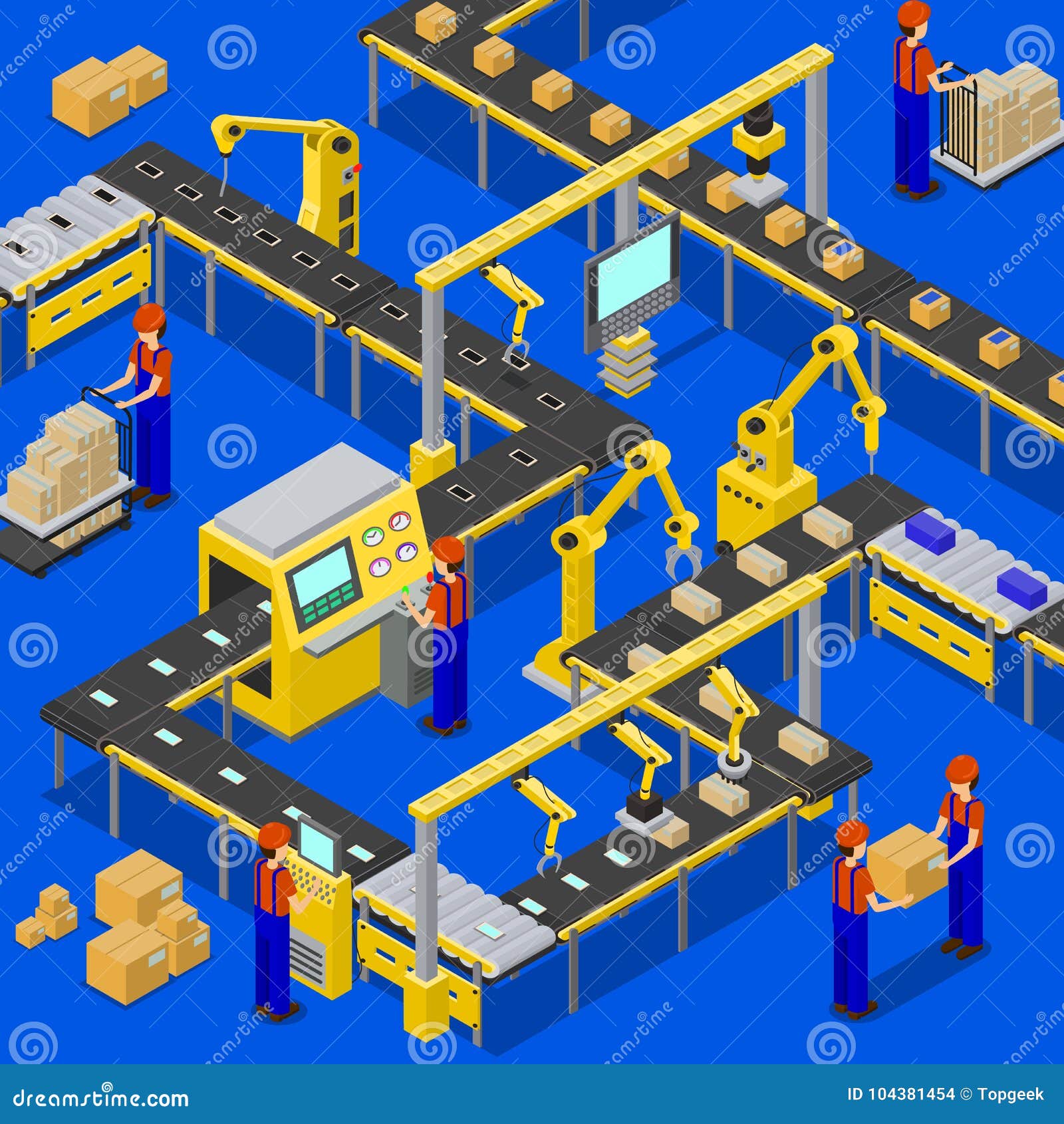 Production Line on Fabric Vector Illustration Stock Vector ...