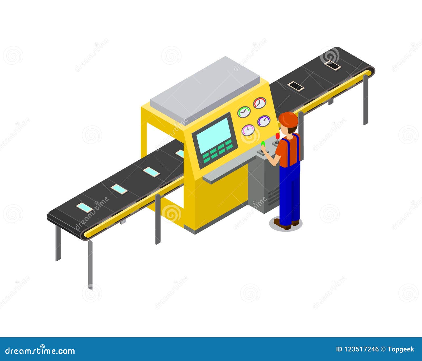 Production Line of Factory Vector Illustration Stock Vector ...