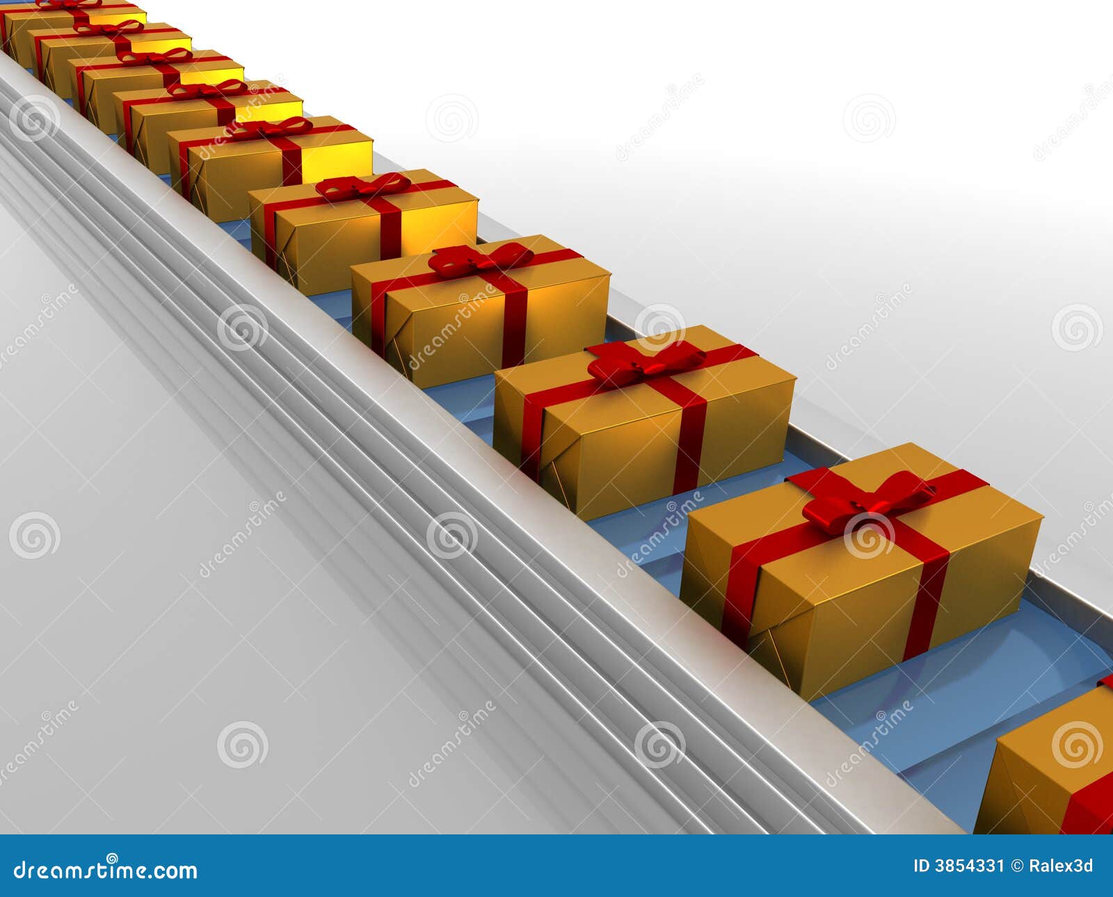 Production line with gifts stock illustration. Illustration of station ...