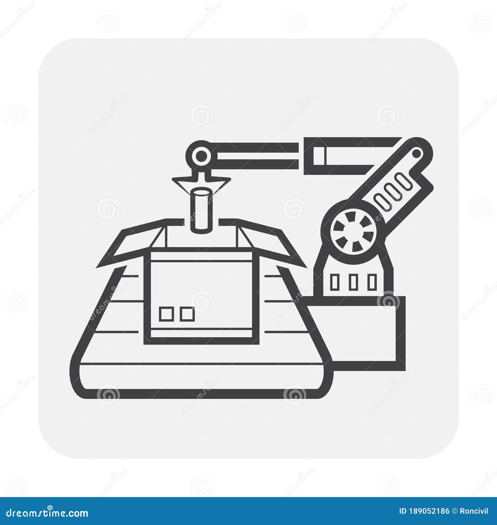 Production line icon stock vector. Illustration of assembly - 189052186