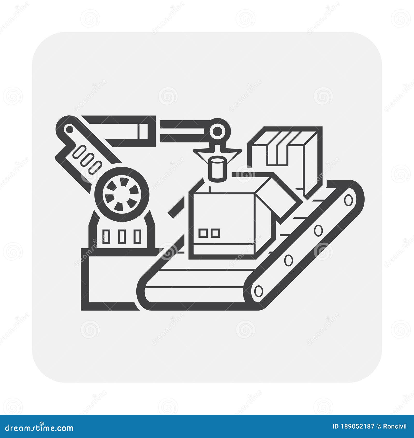 Production line icon stock vector. Illustration of equipment - 189052187