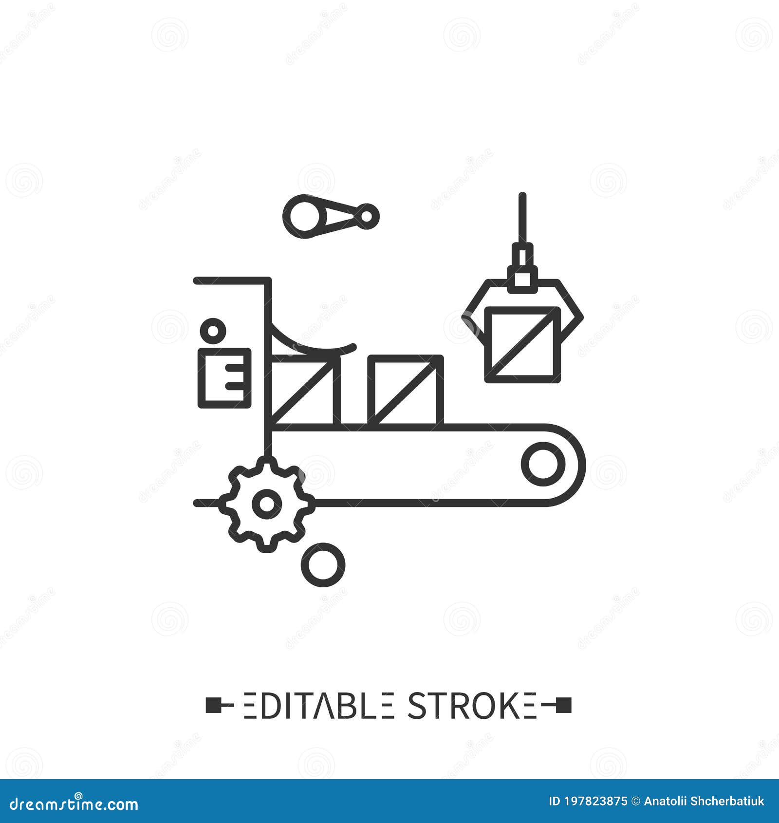 Production Line Icon. Editable Illustration Stock Vector - Illustration ...