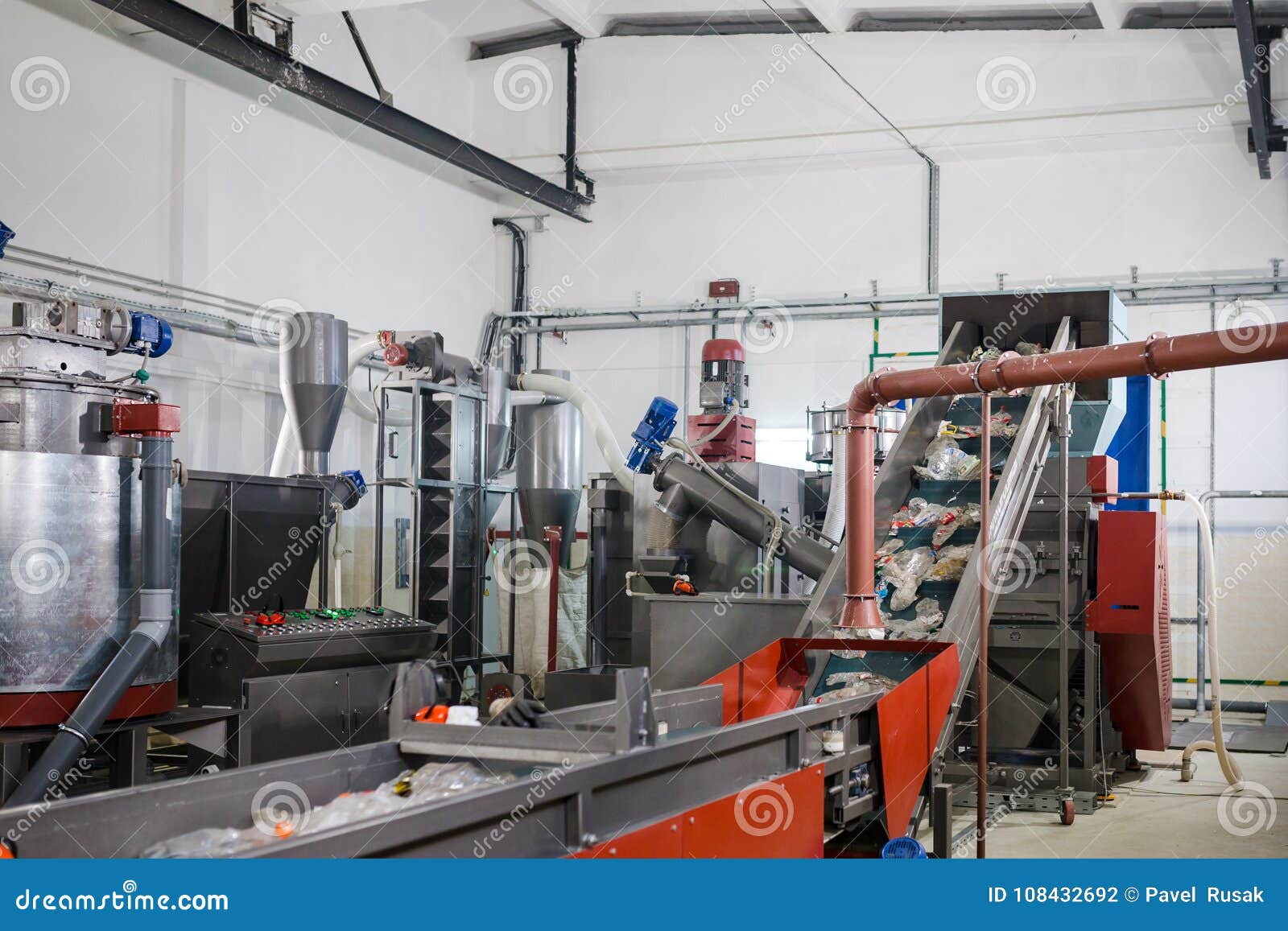 Production Line for the Processing of Plastic Waste in the Factory ...