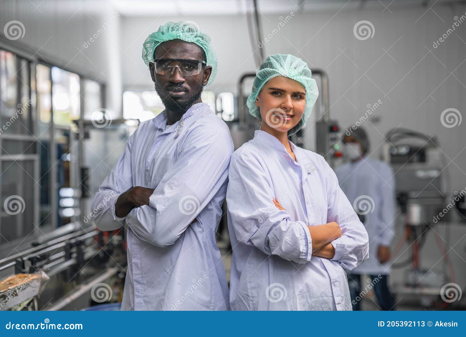 Production Line Supervisor and Worker Work Together in Beverage ...