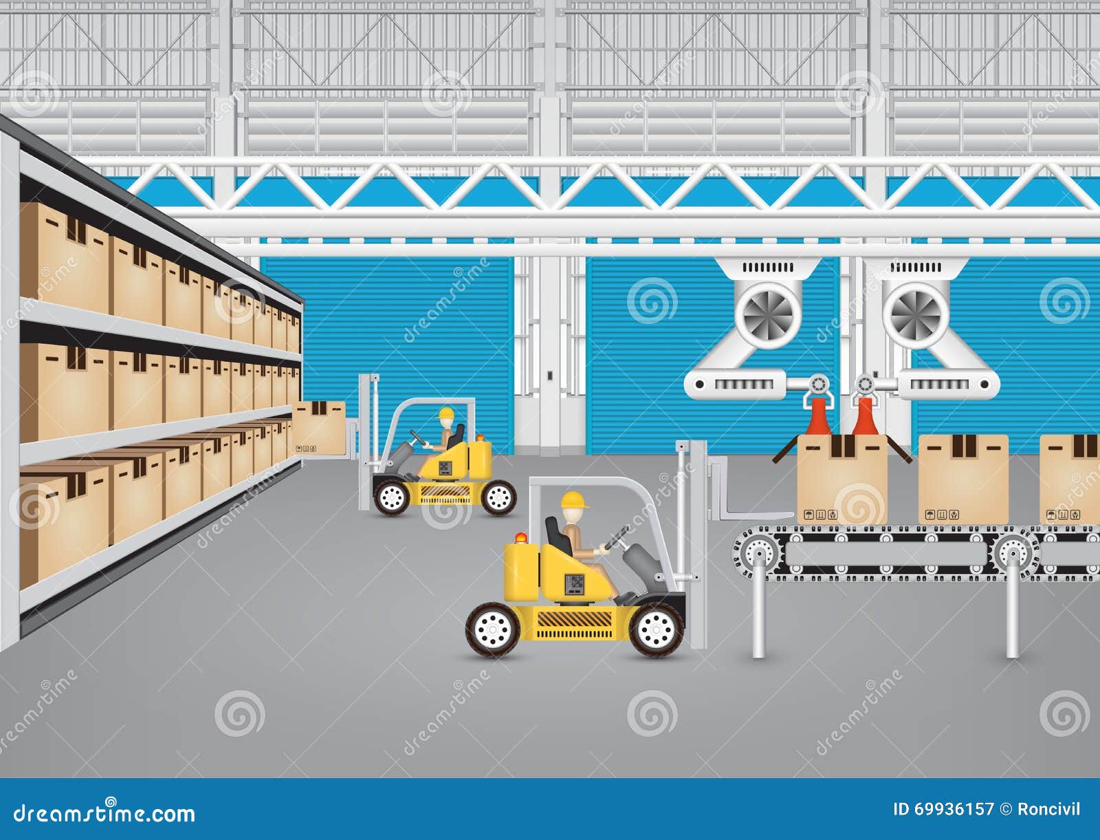 Production line vector stock vector. Illustration of goods - 69936157