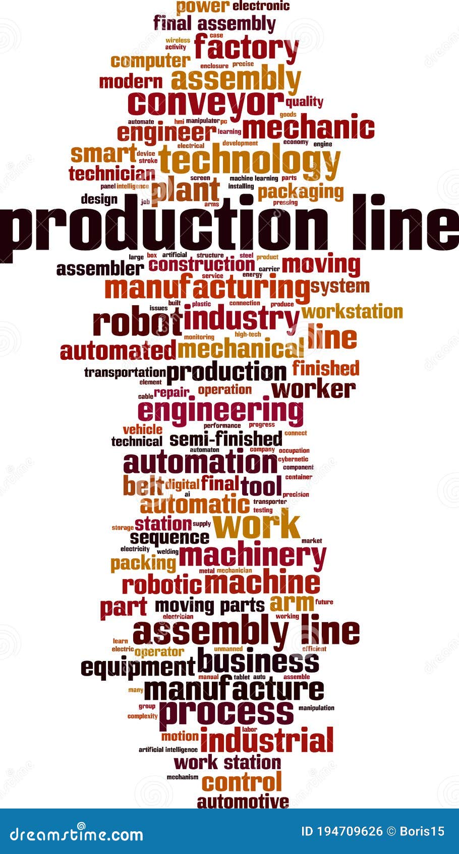 Production line word cloud stock vector. Illustration of industrial ...