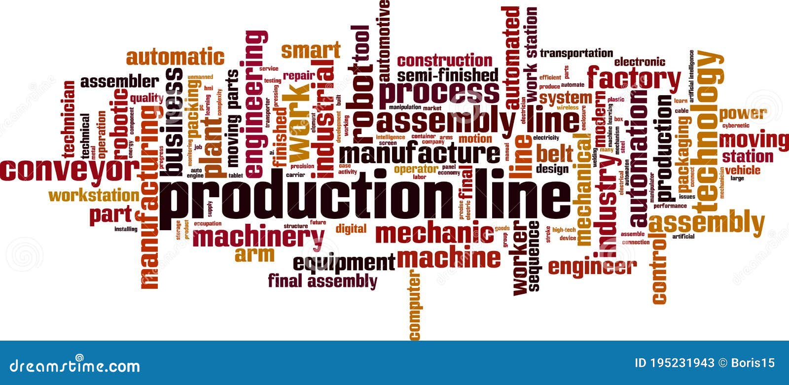 Production line word cloud stock vector. Illustration of industry ...