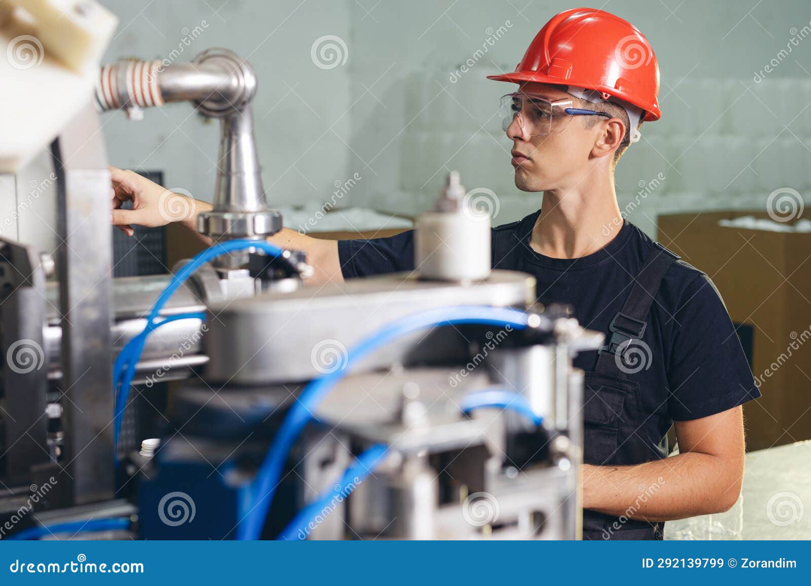 Production Line Worker or Technologist in Uniform Working in Chemical ...