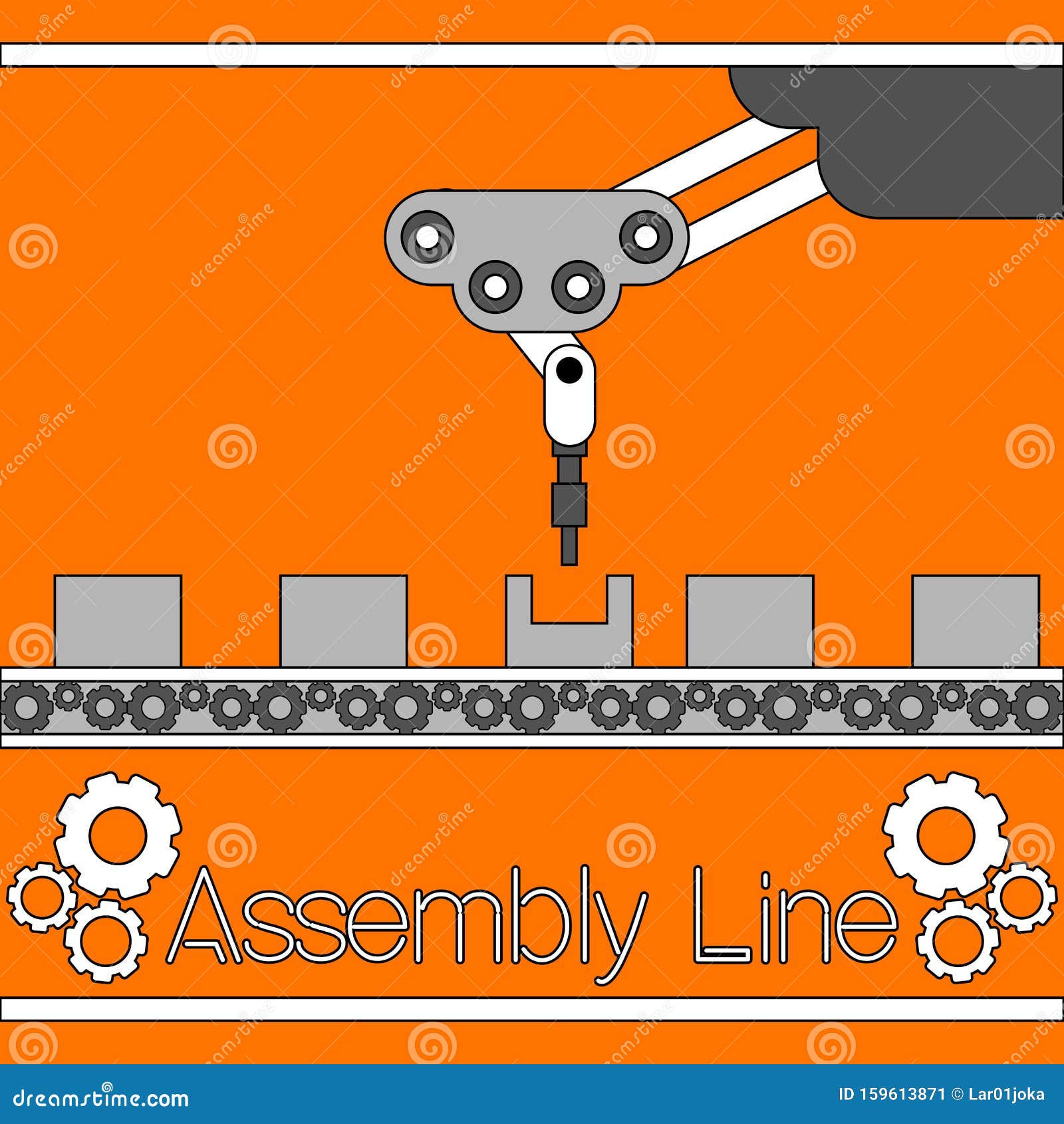 Assembly line poster stock vector. Illustration of vector - 159613871