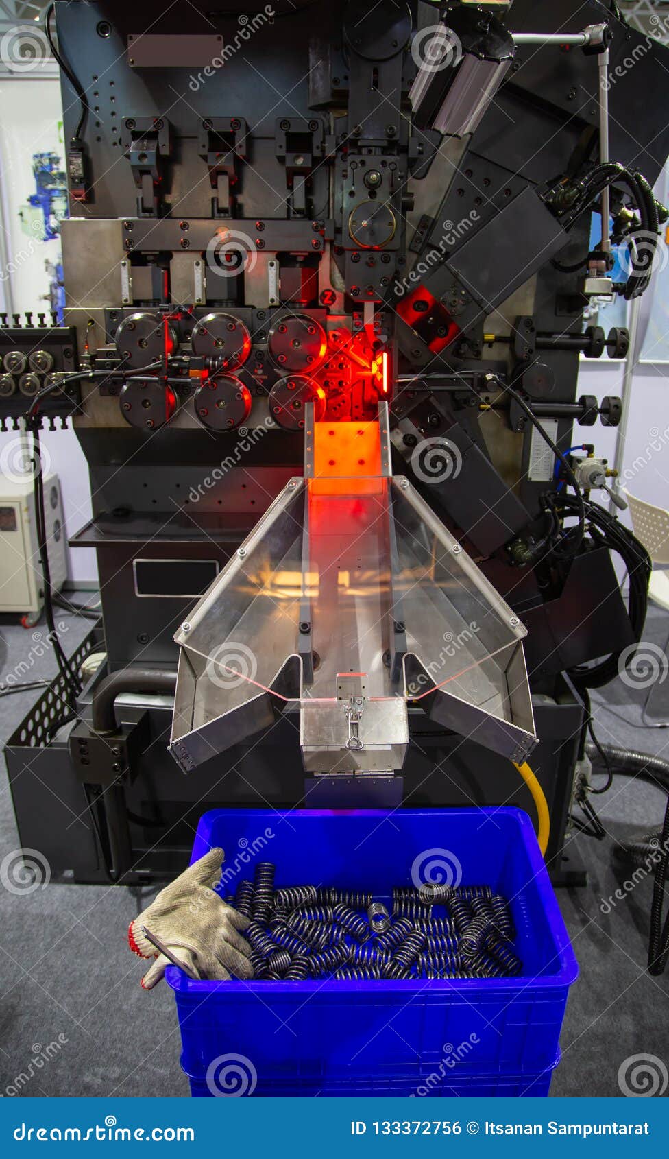 Spring Coiling Machine Production Stock Photo - Image of computer ...