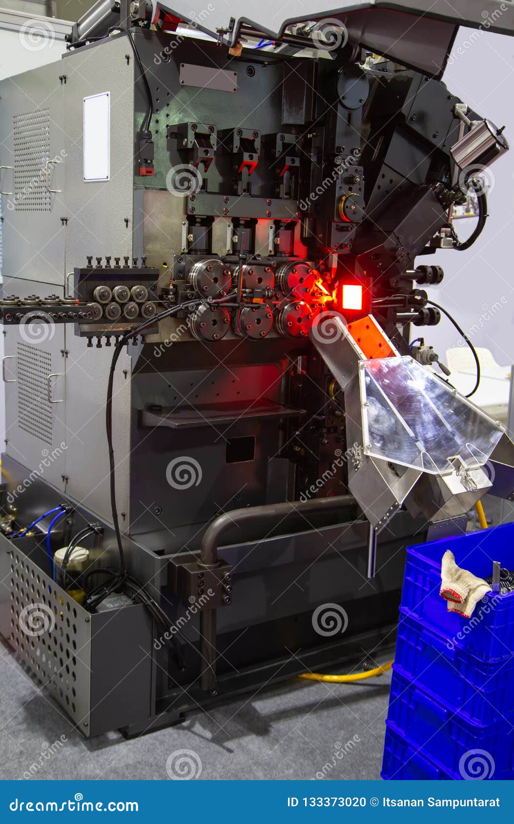 Spring Coiling Machine Production Stock Photo - Image of control, coil ...