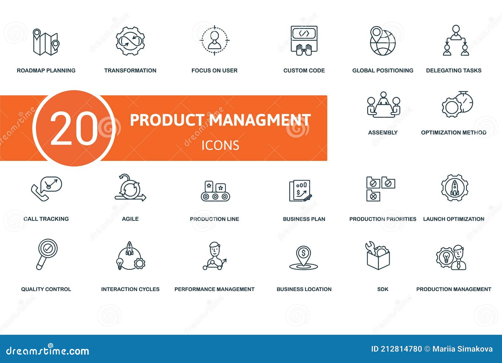 Production Management Icon Set. Contains Editable Icons Production ...