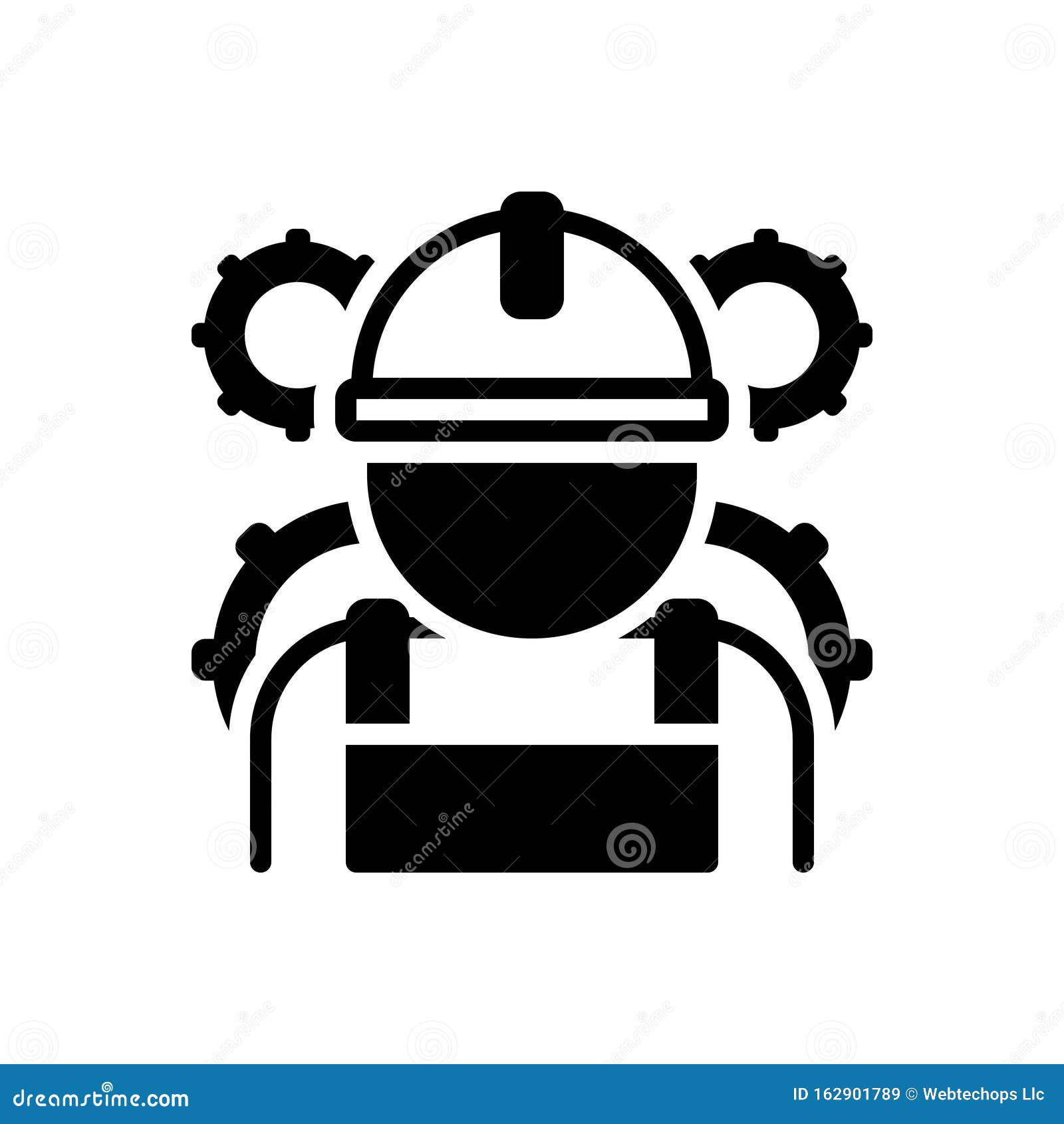 Black Solid Icon for Production Manager, Construction and Management ...