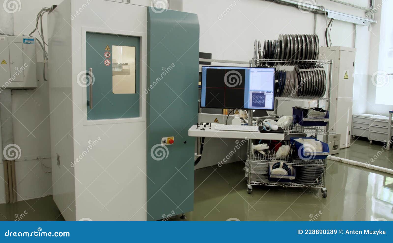 Production of Microcircuits, in a Modern Factory, Technology, Machine ...