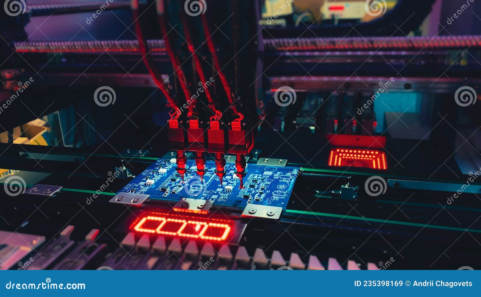 Production of Modern Computer Chips on SMT Machine Stock Image - Image ...