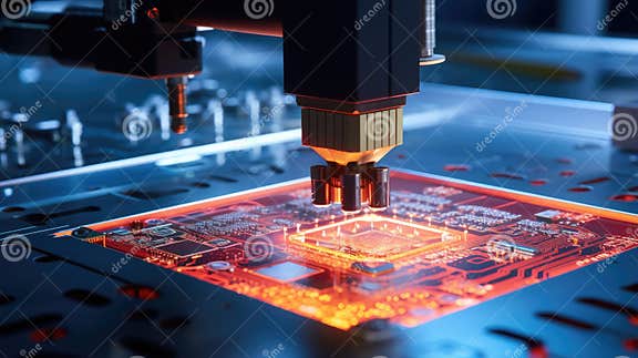 Production of a Modern Microprocessor Stock Image - Image of hardware ...