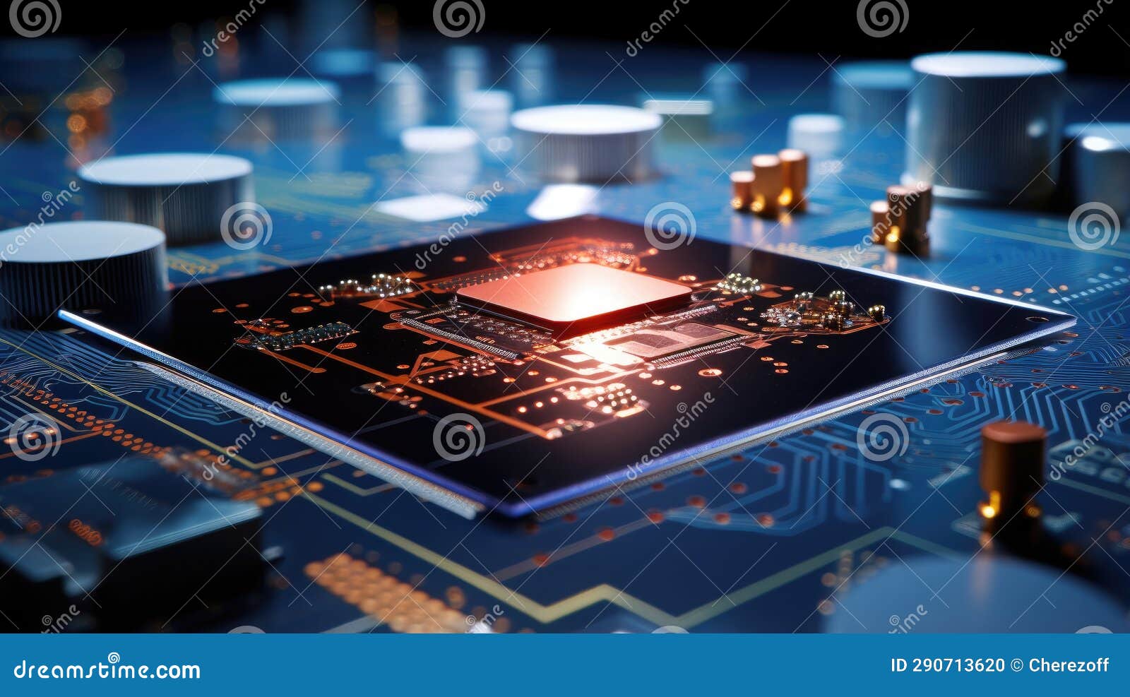 Production of a Modern Microprocessor Stock Photo - Image of future ...