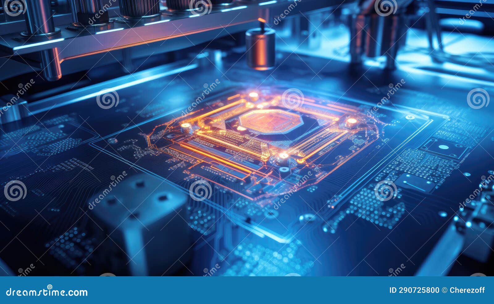 Production of a Modern Microprocessor Stock Photo - Image of factory ...