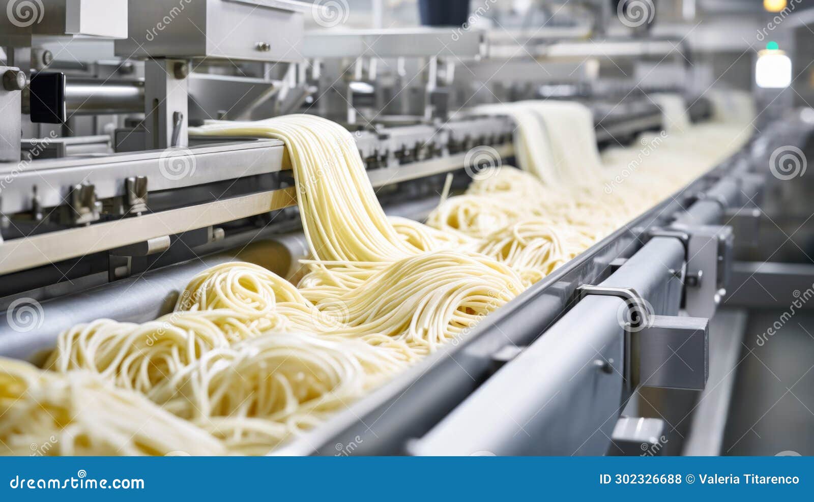 Production of New Goods at the Factory, Modern Technologies. Spaghetti ...