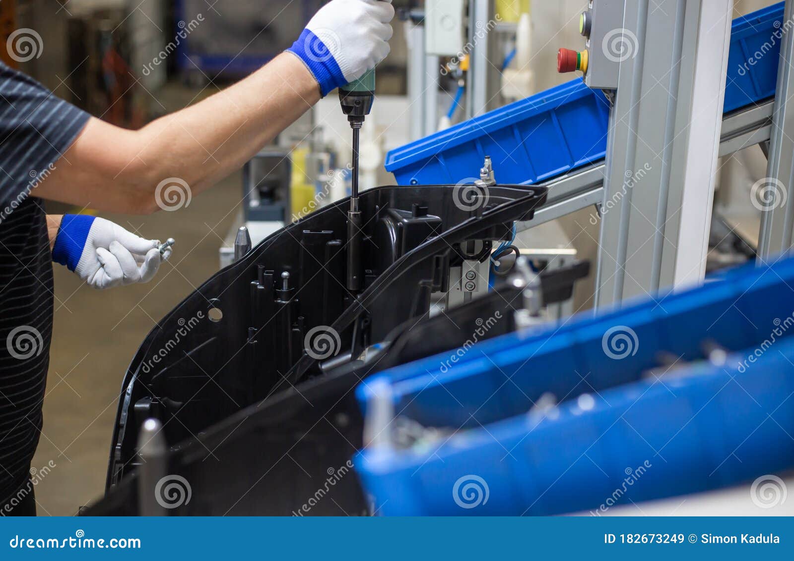 Production Operator Assembling Frontlight Headlamp, Headlight for a ...