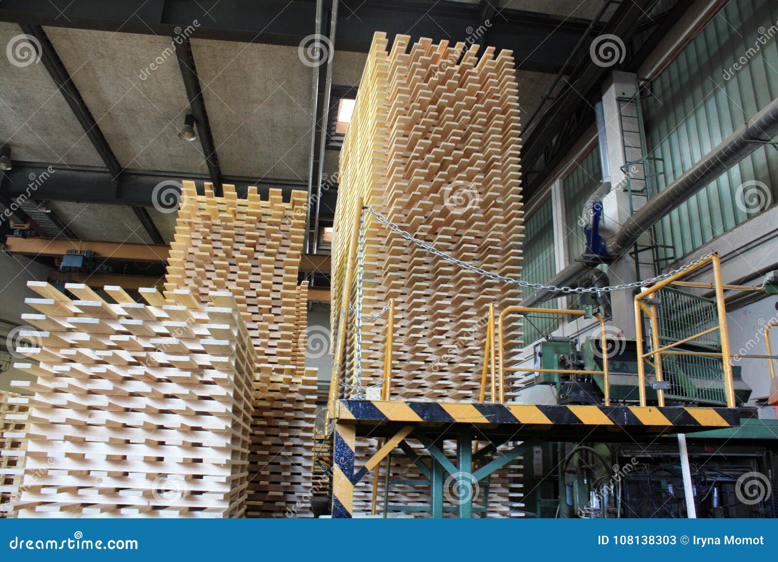 Production of Pallets in the Interior Stock Image - Image of structure ...