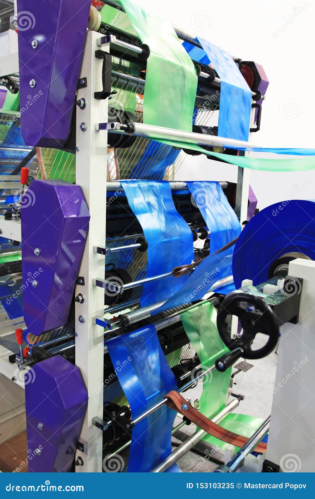 Production of plastic bags stock image. Image of plastic - 153103235